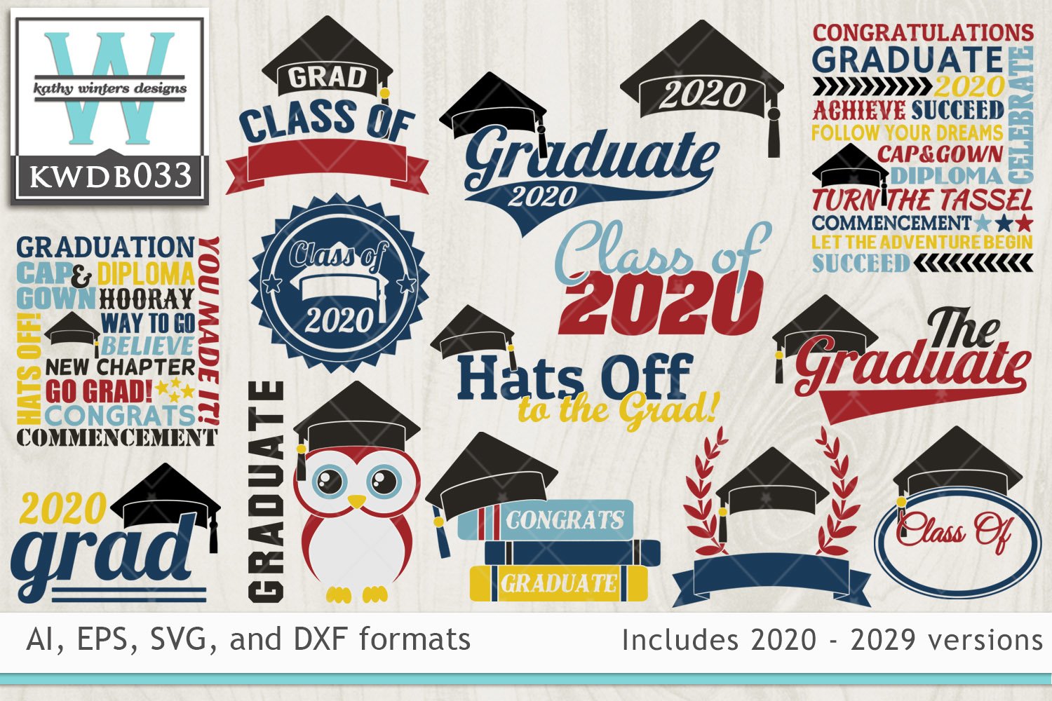 BUNDLED Graduation Cutting Files KWDB033 (579519) | Cut Files | Design ...