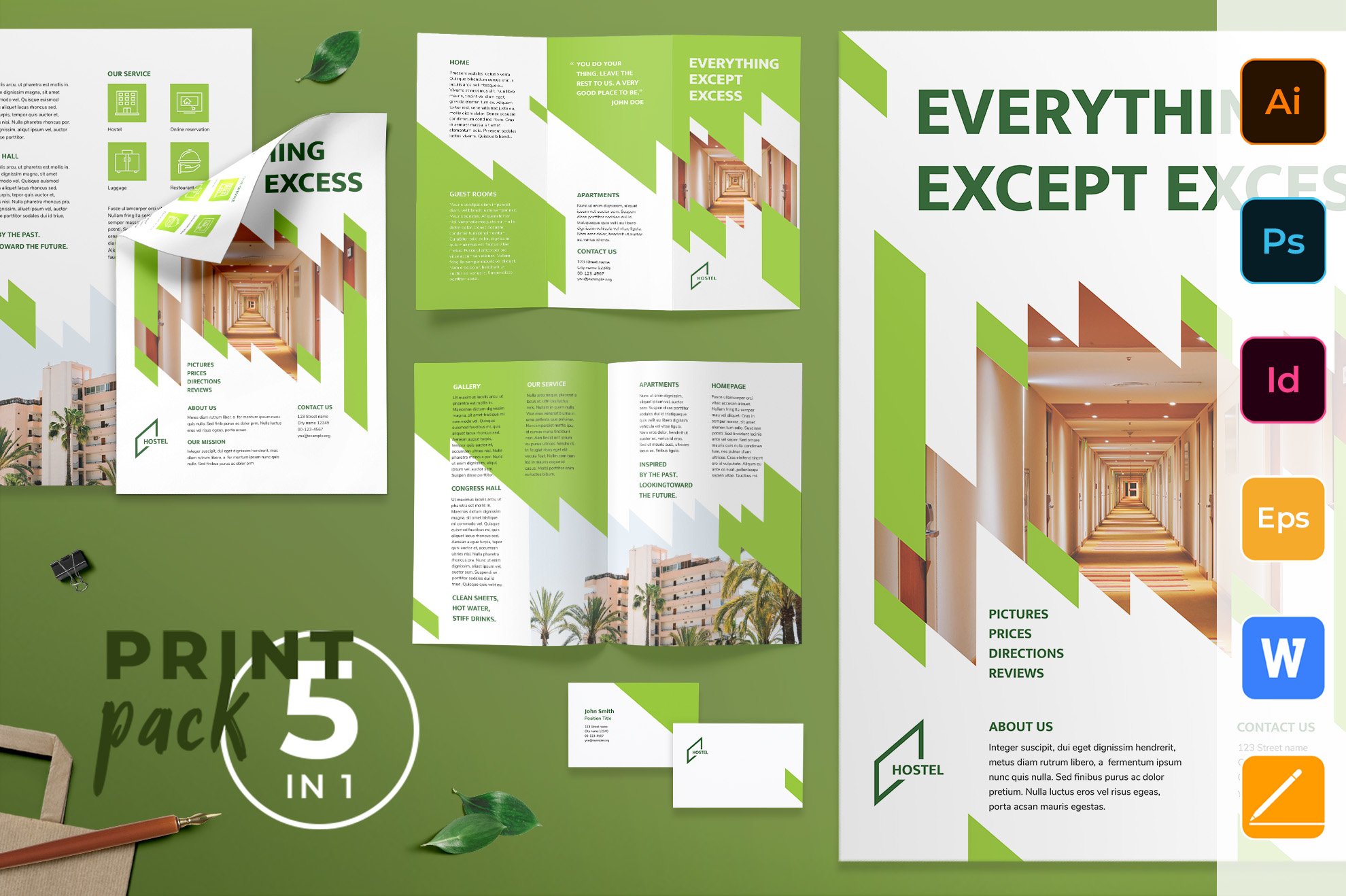 Hostel Print Pack (437754) | Flyers | Design Bundles