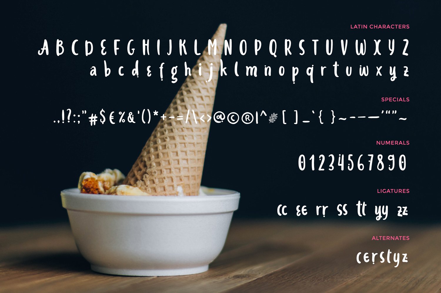 Ice-cream & Berries Font (32382) | Handwritten | Font Bundles