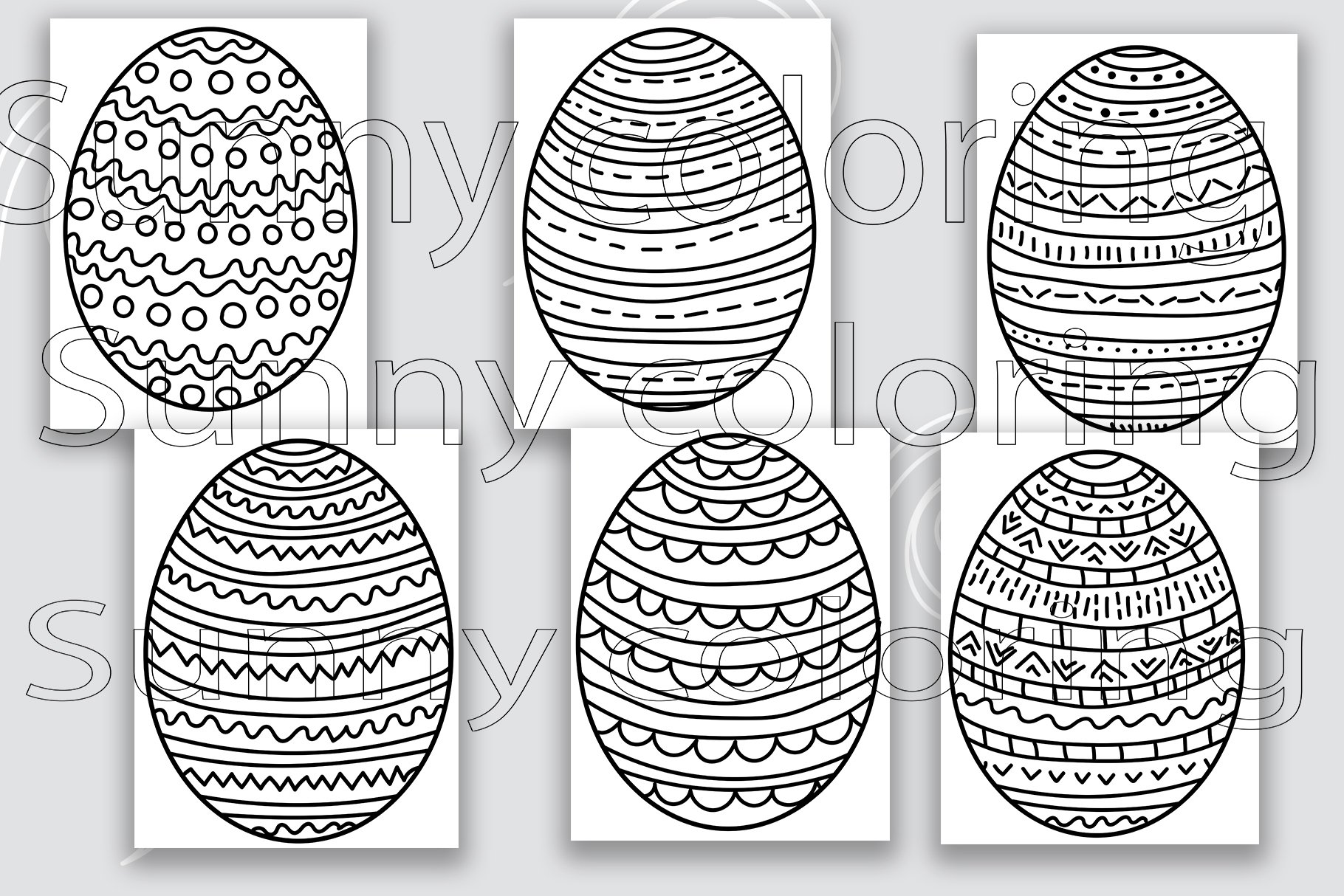 Easter Eggs bundle coloring book, PDF printable (1156756) | Coloring ...