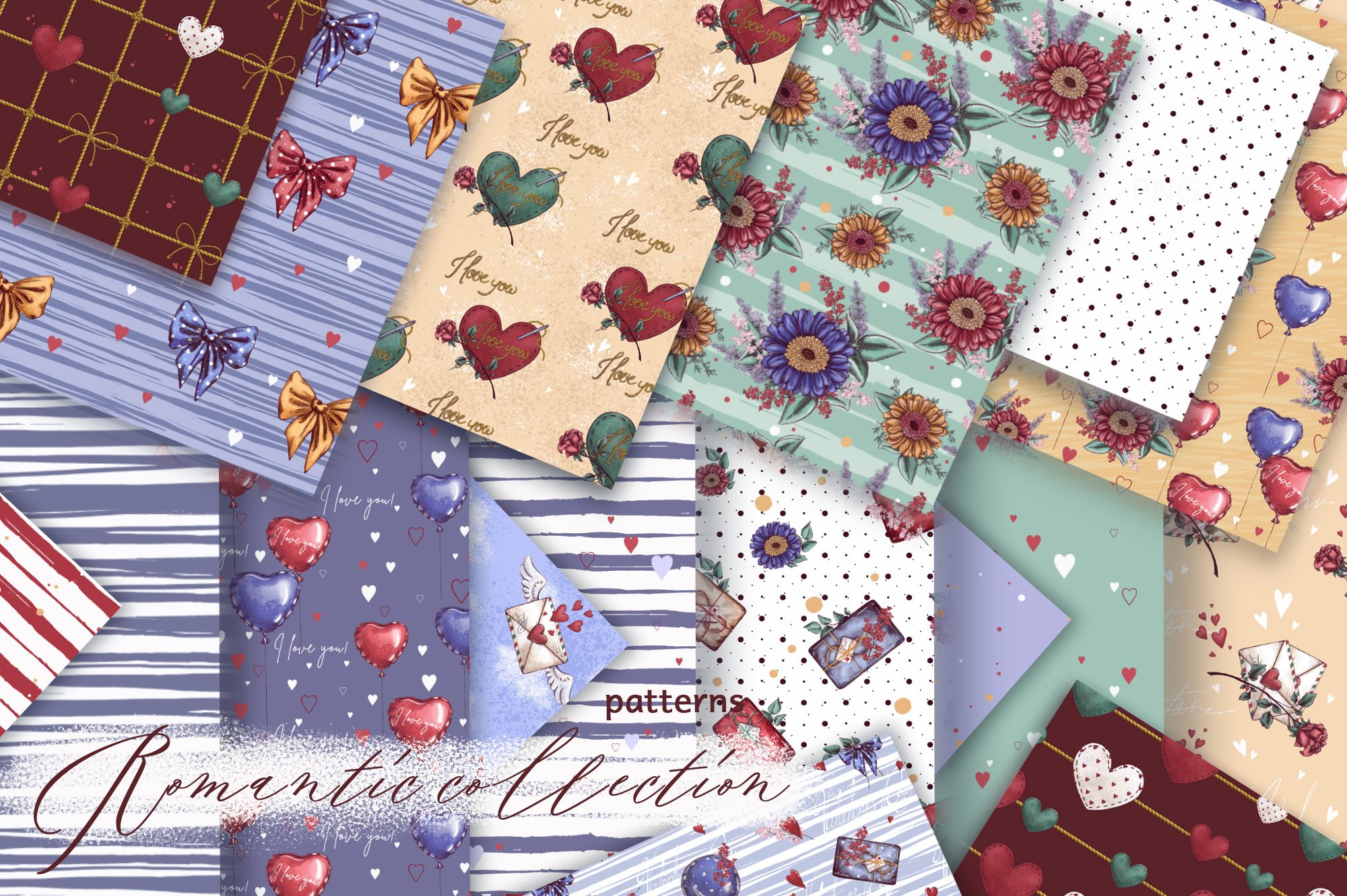 Romantic collection. Patterns. Backgrounds. (1237935) | Patterns ...