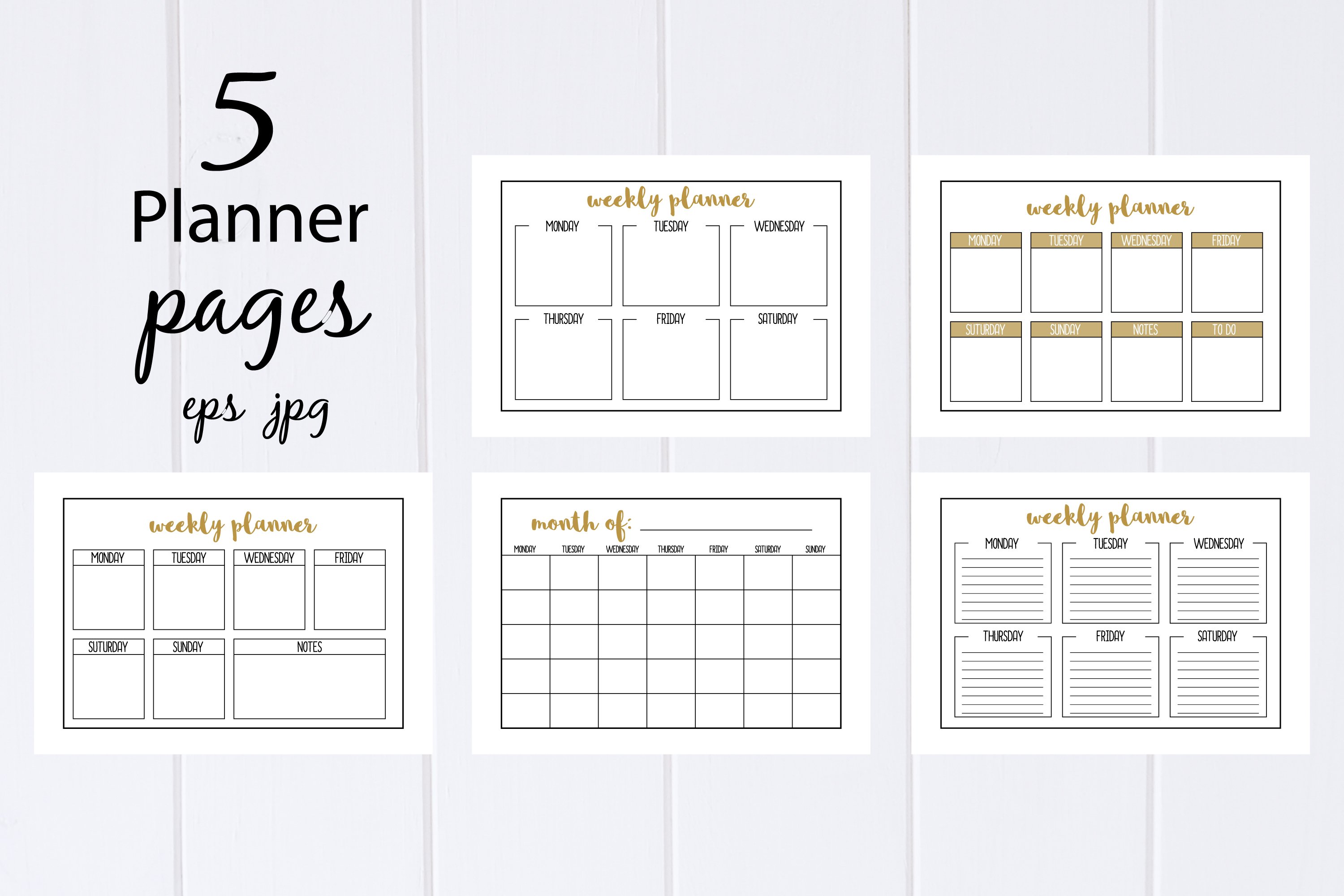 85 Planner pages A4 size, digital templates bundle (1021570) | Digital ...
