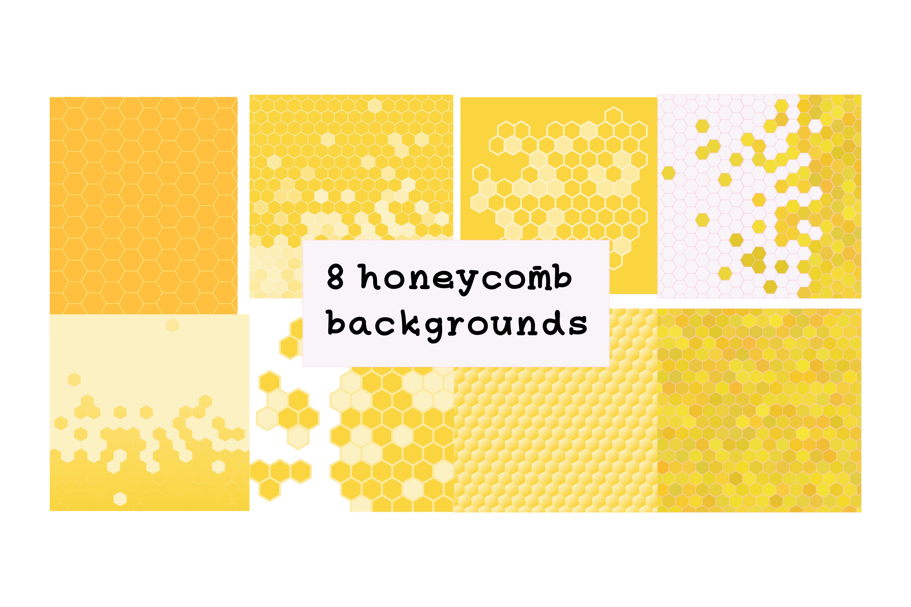 8 honeycomb backgrounds (658854) | Backgrounds | Design Bundles