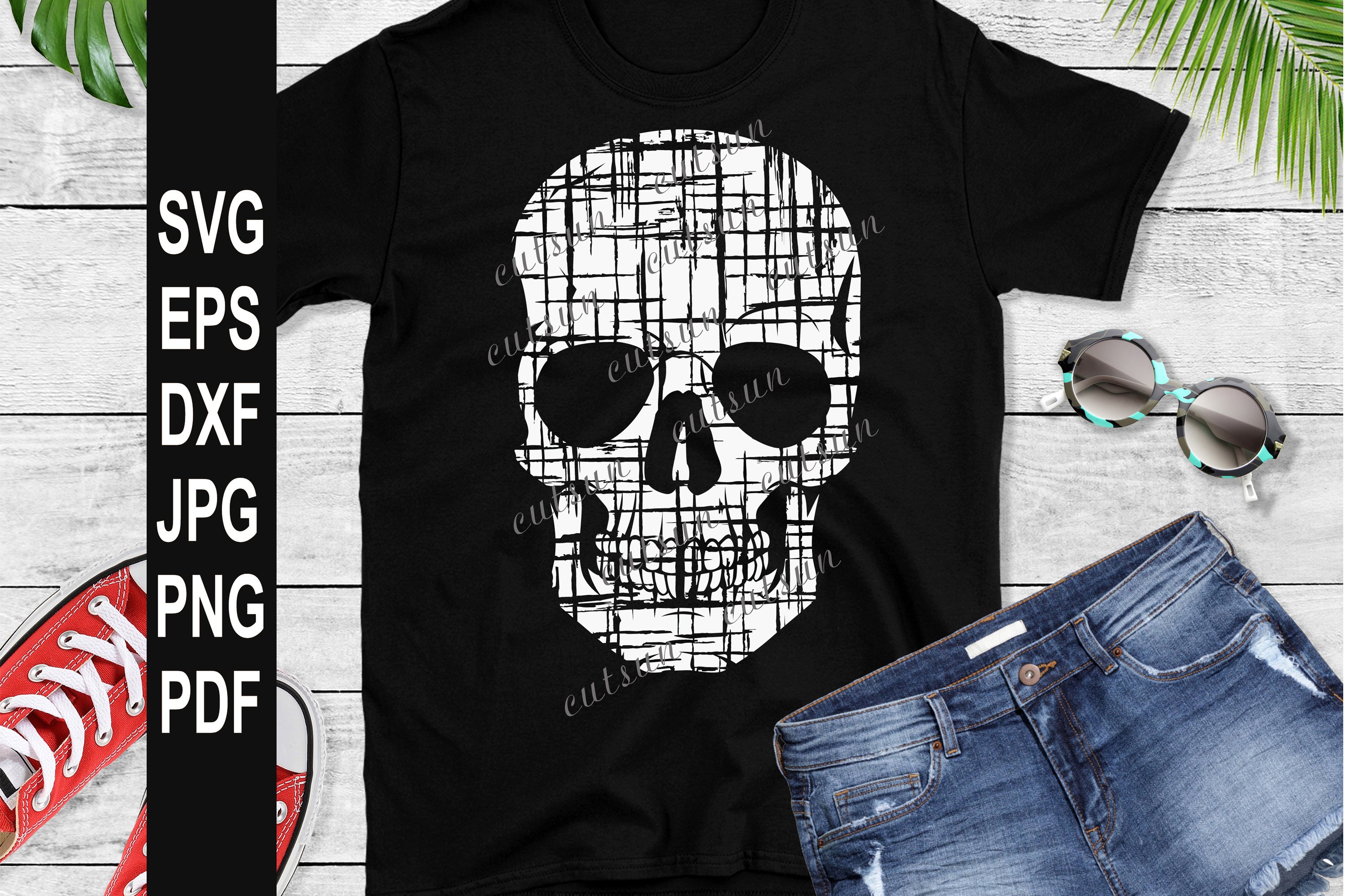 Distressed skull SVG (407161) | Cut Files | Design Bundles