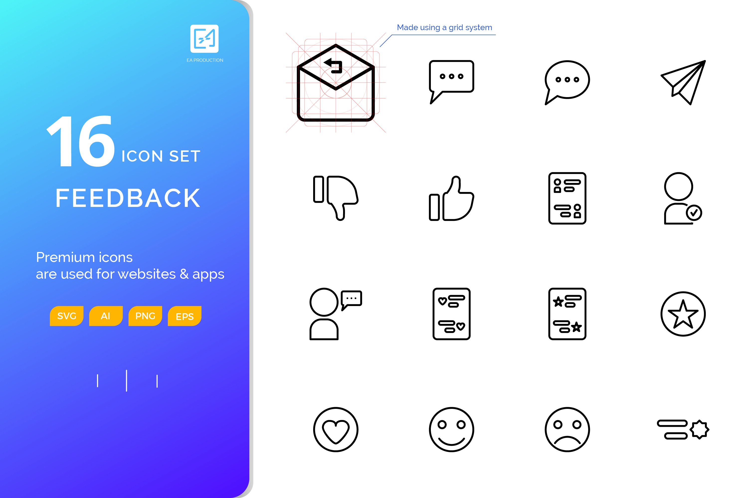 Icon set FEEDBACK outline style (127861) | Icons | Design Bundles