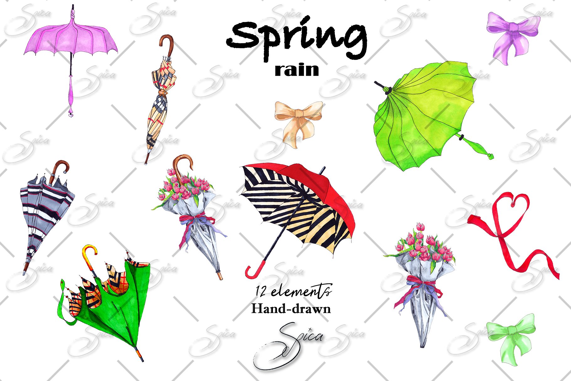 April Umbrella Clipart