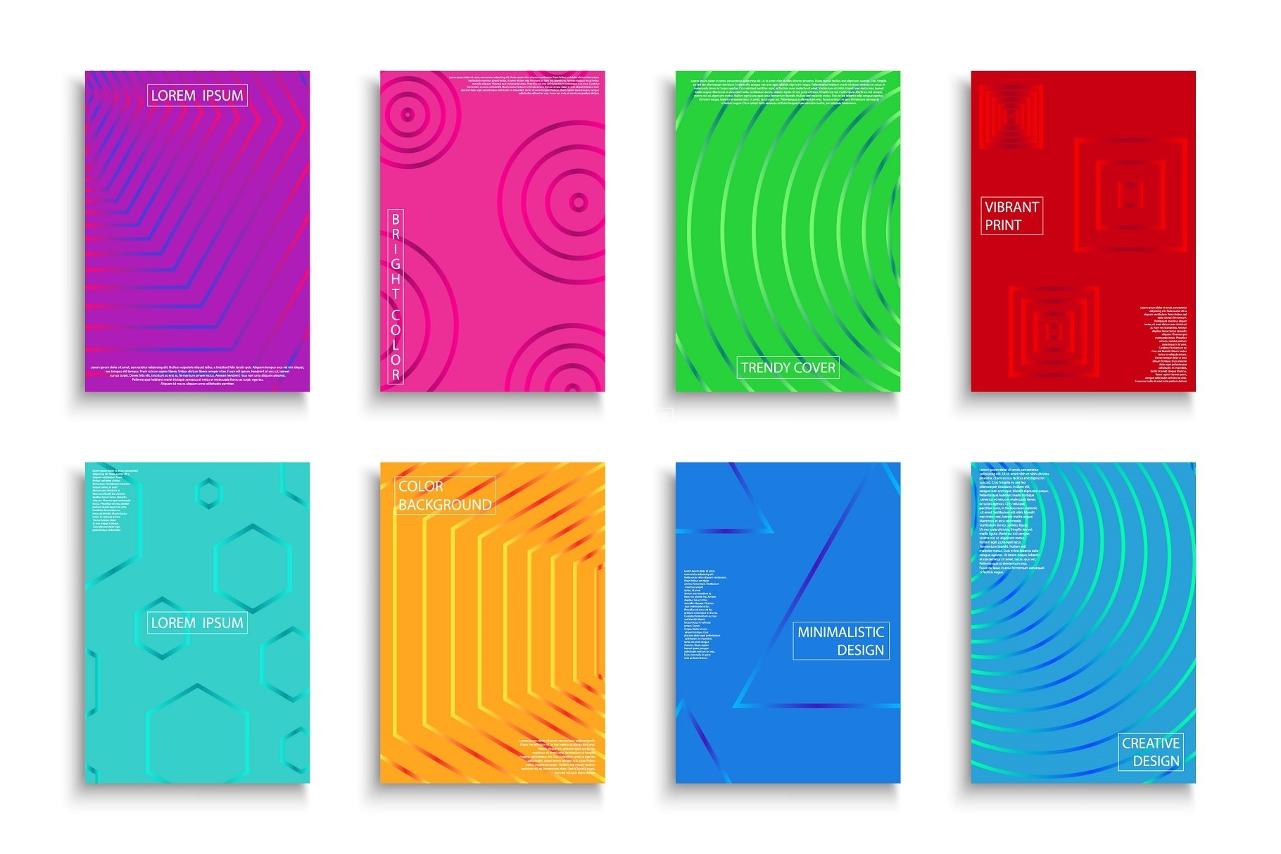 Vector bright colorful posters