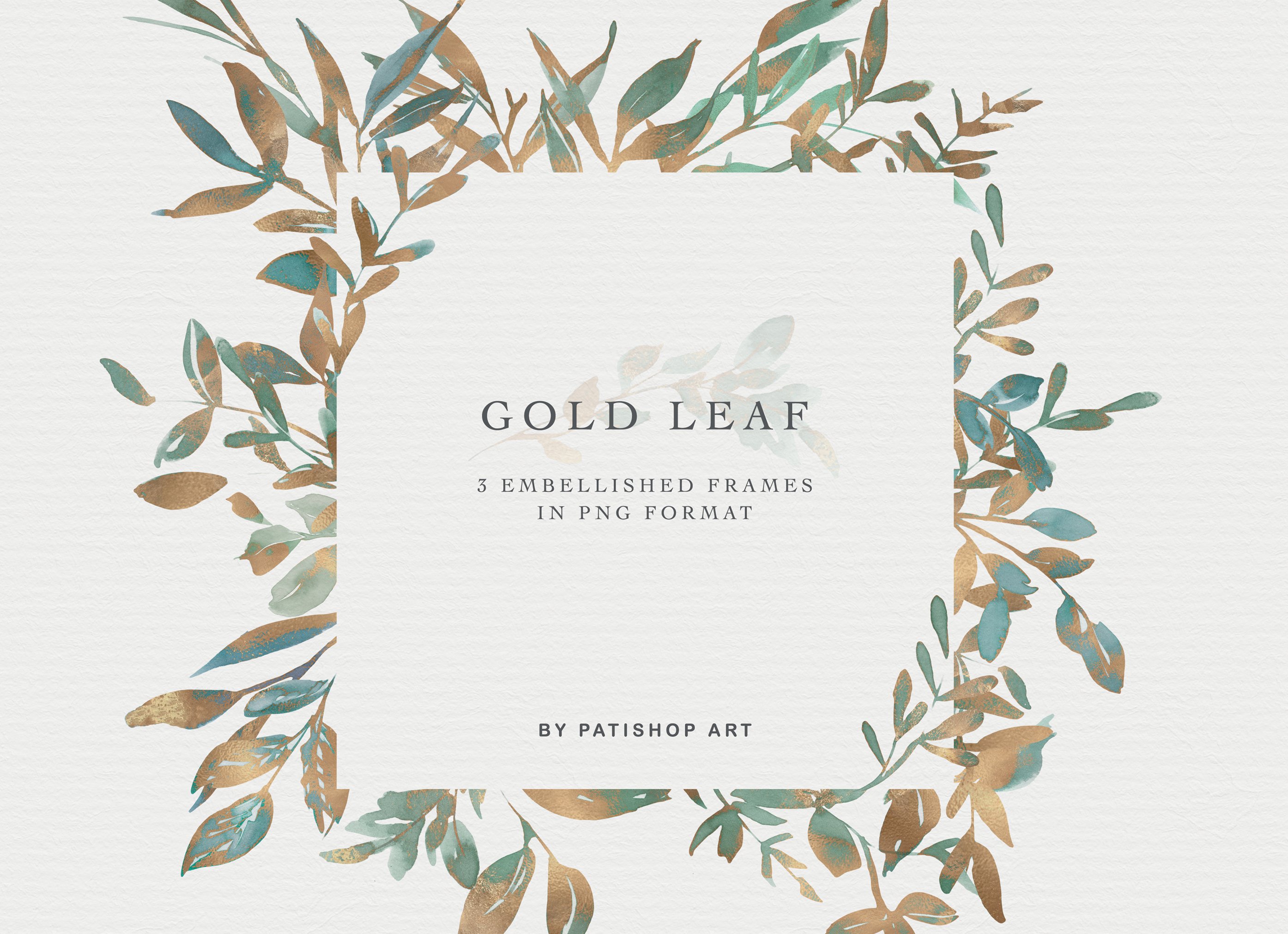 Gold Leaf Watercolor Clipart Collection (385702) | Illustrations ...