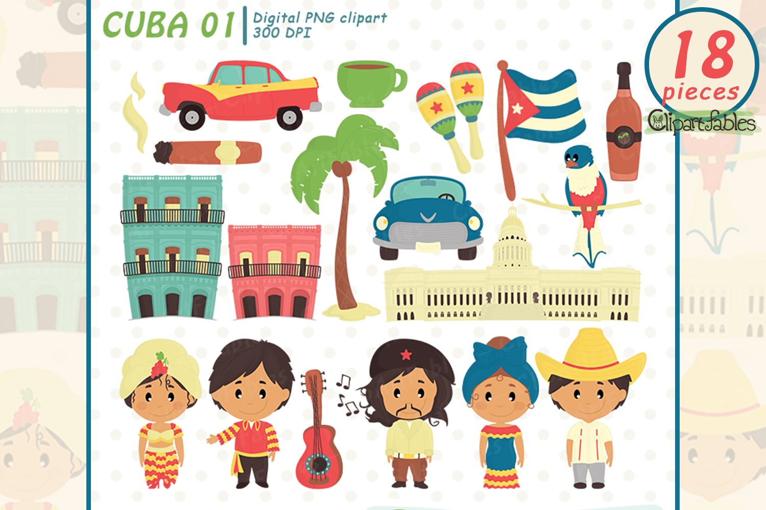 CUBA clipart Colorful Havana, Salsa music, Cute Dancer kids (570728 ...