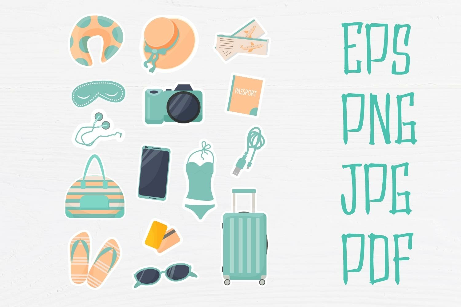 TRAVEL Printable Sticker collection PNG, PDF (1236489) | Stickers ...
