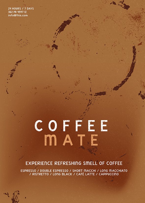 Coffe Poster/Flyer (35193) | Flyers | Design Bundles