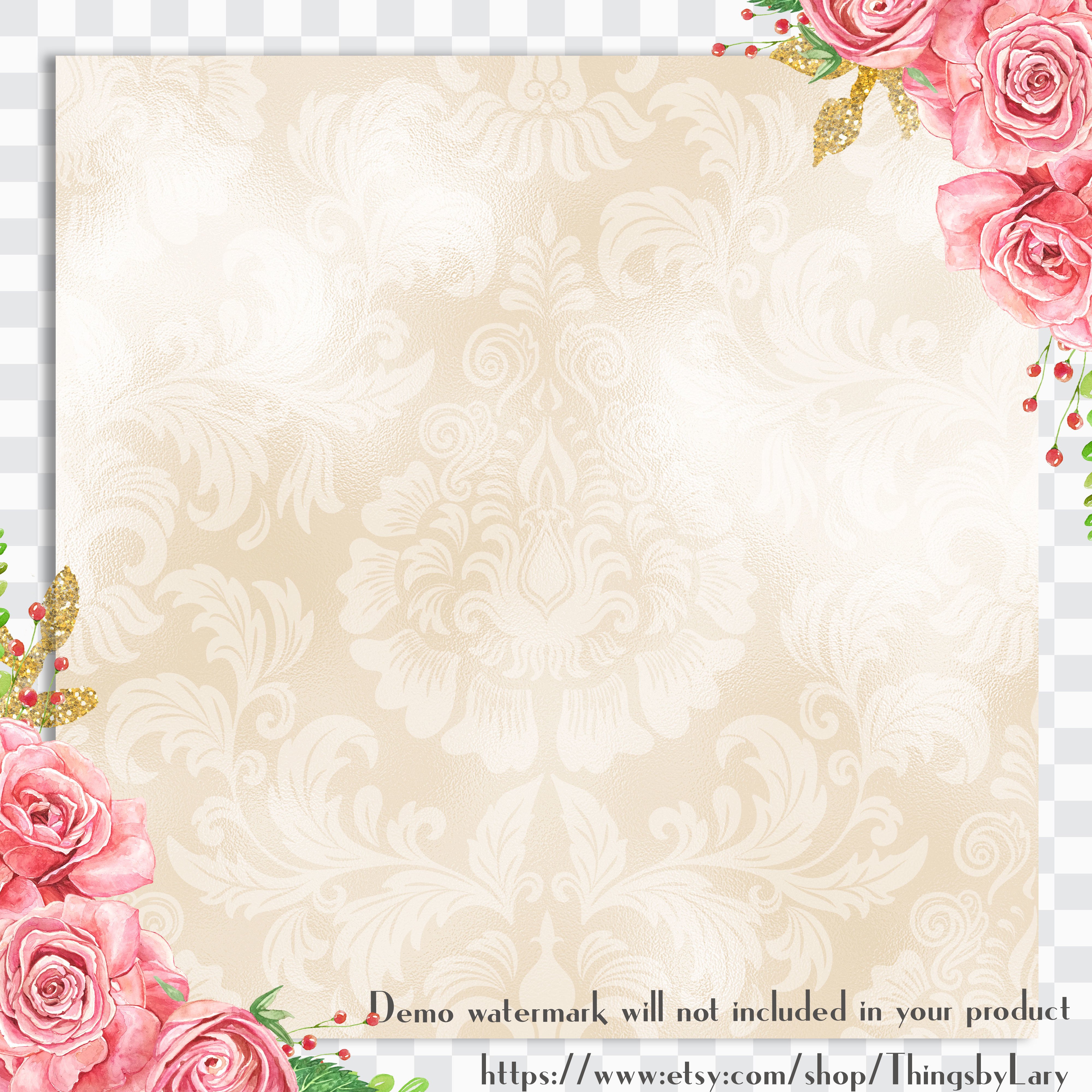 16 Pearl Wedding Luxury Foil Damask Digital Papers (93560 ...