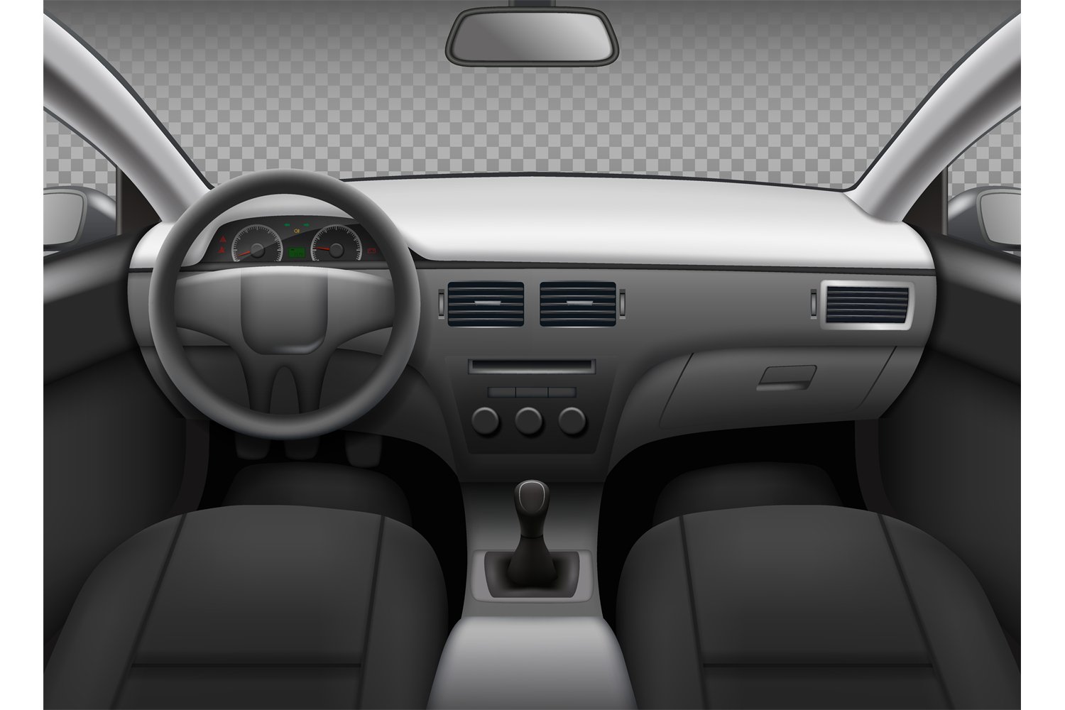 Car interior. Automobile realistic salon info panel dashboar (1236735 ...