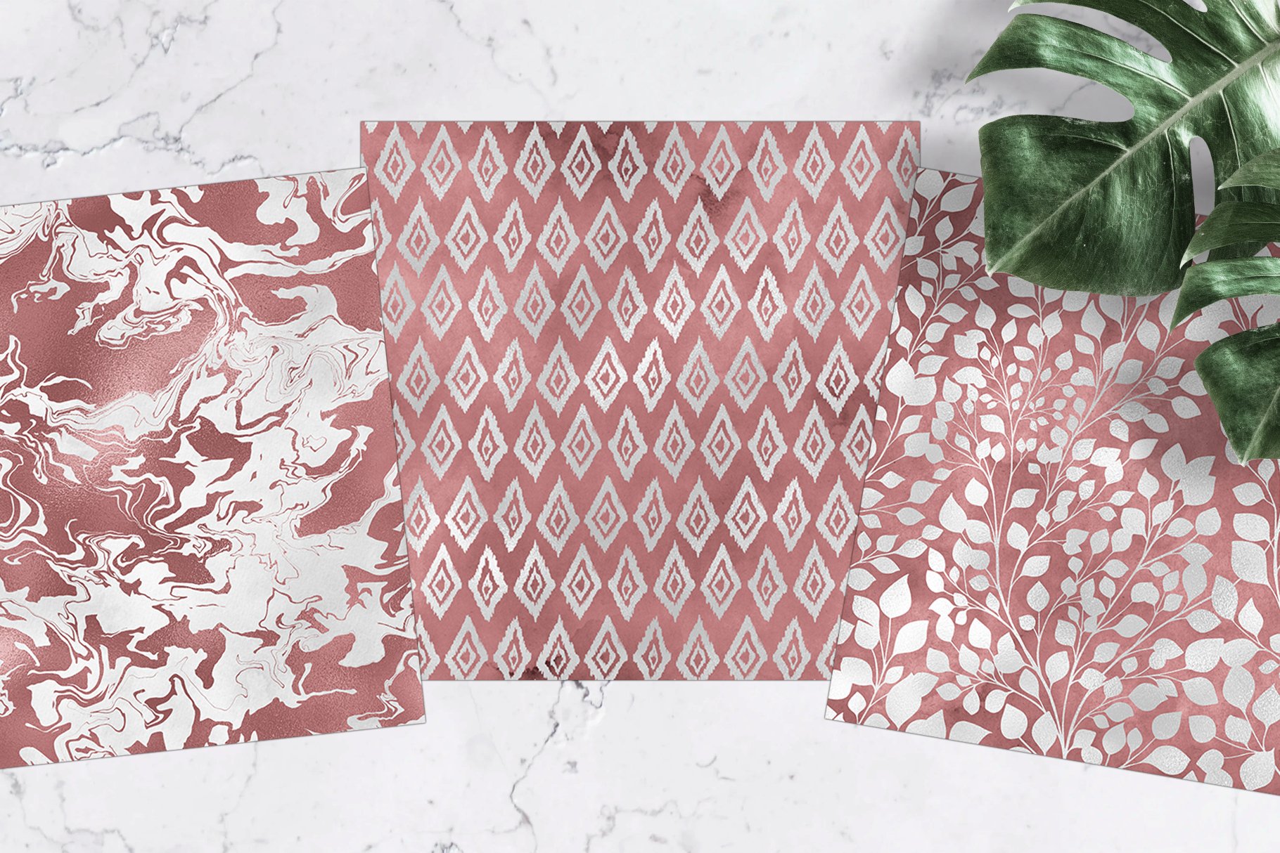 White & Rose Digital Paper Pack