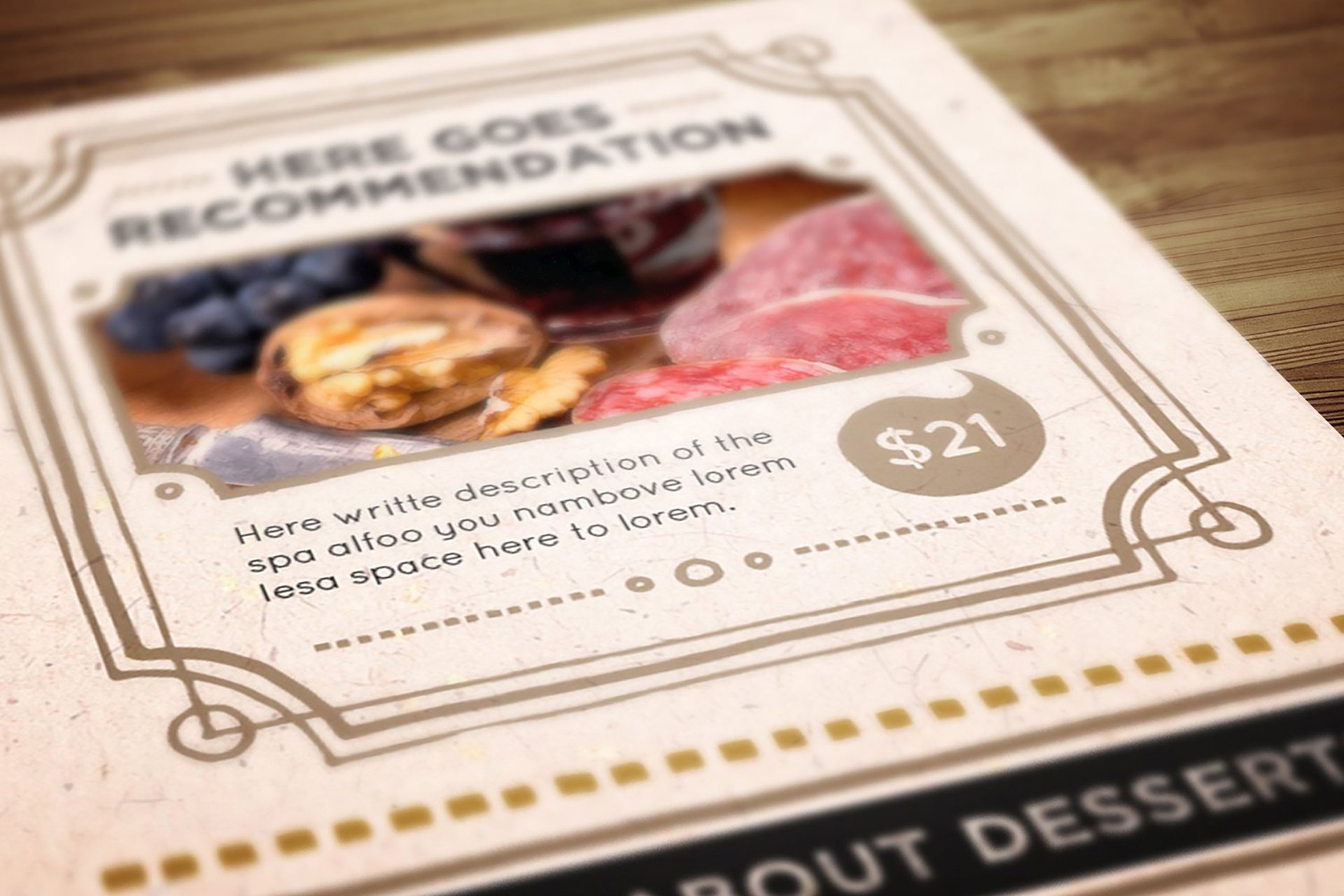 Rustic Food Menu Template (305906) | Brochures | Design Bundles