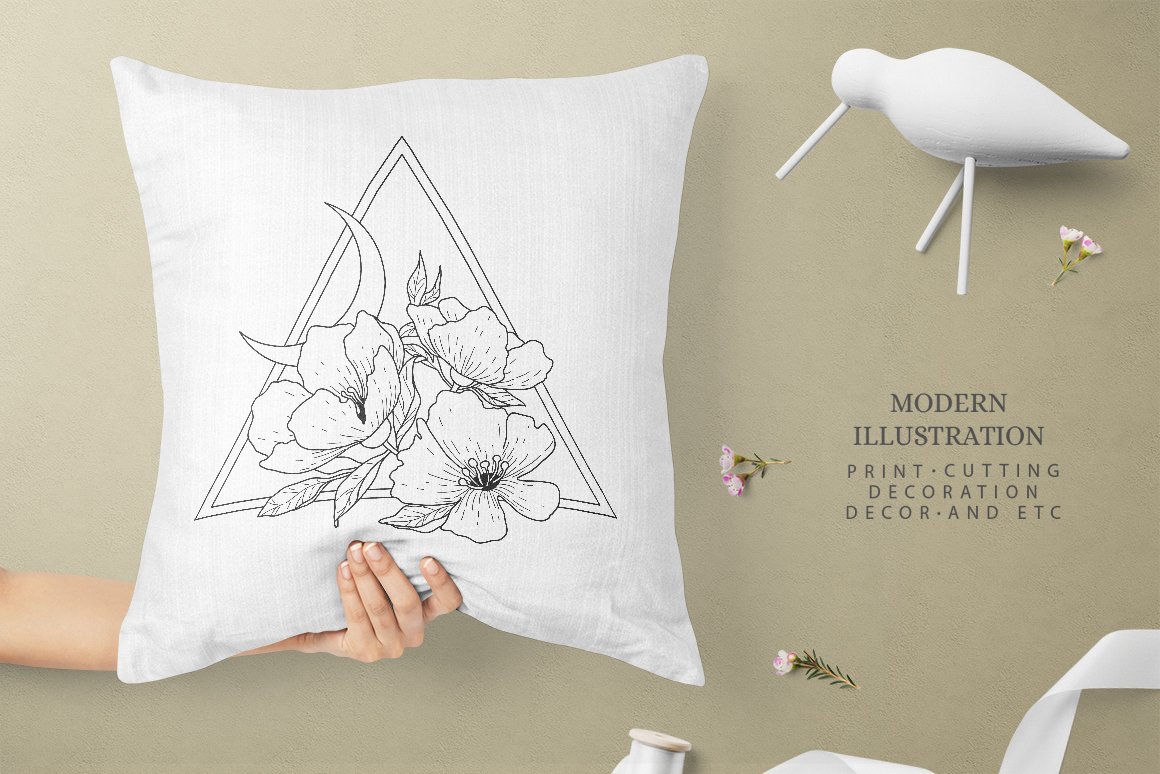 Flowers Line art| esoteric symbol