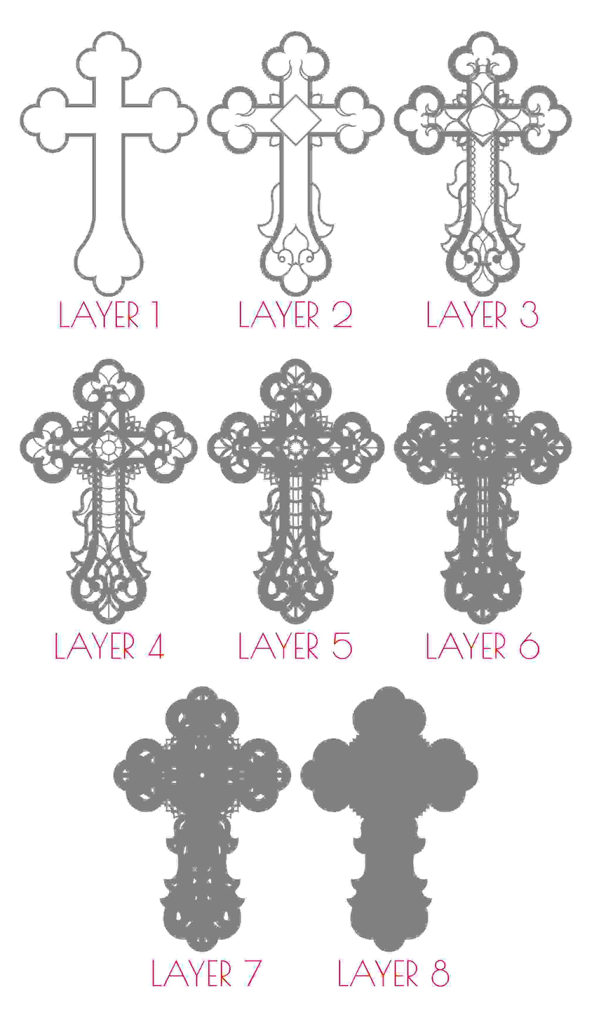 Cr20 - Layered Cross, Laser cut Cross, Cricut Cross SVG (1061910 ...