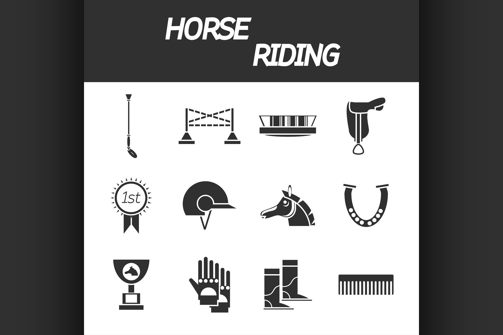 Horse riding icon set (669453) | Icons | Design Bundles
