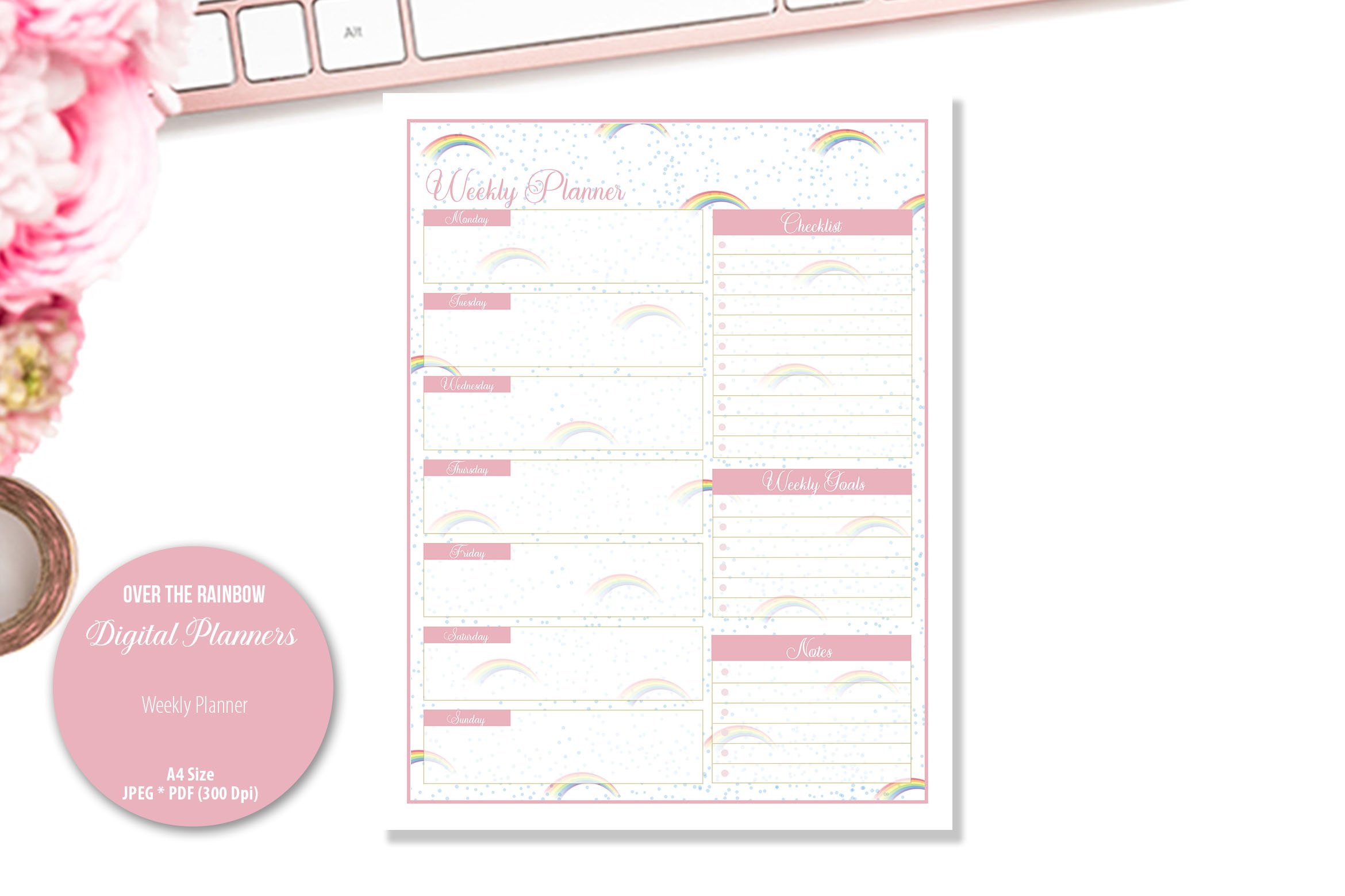 Over The Rainbow Digital Planner