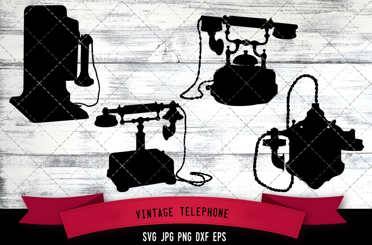 Vintage Telephone Cut file Svg (654190) | SVGs | Design Bundles