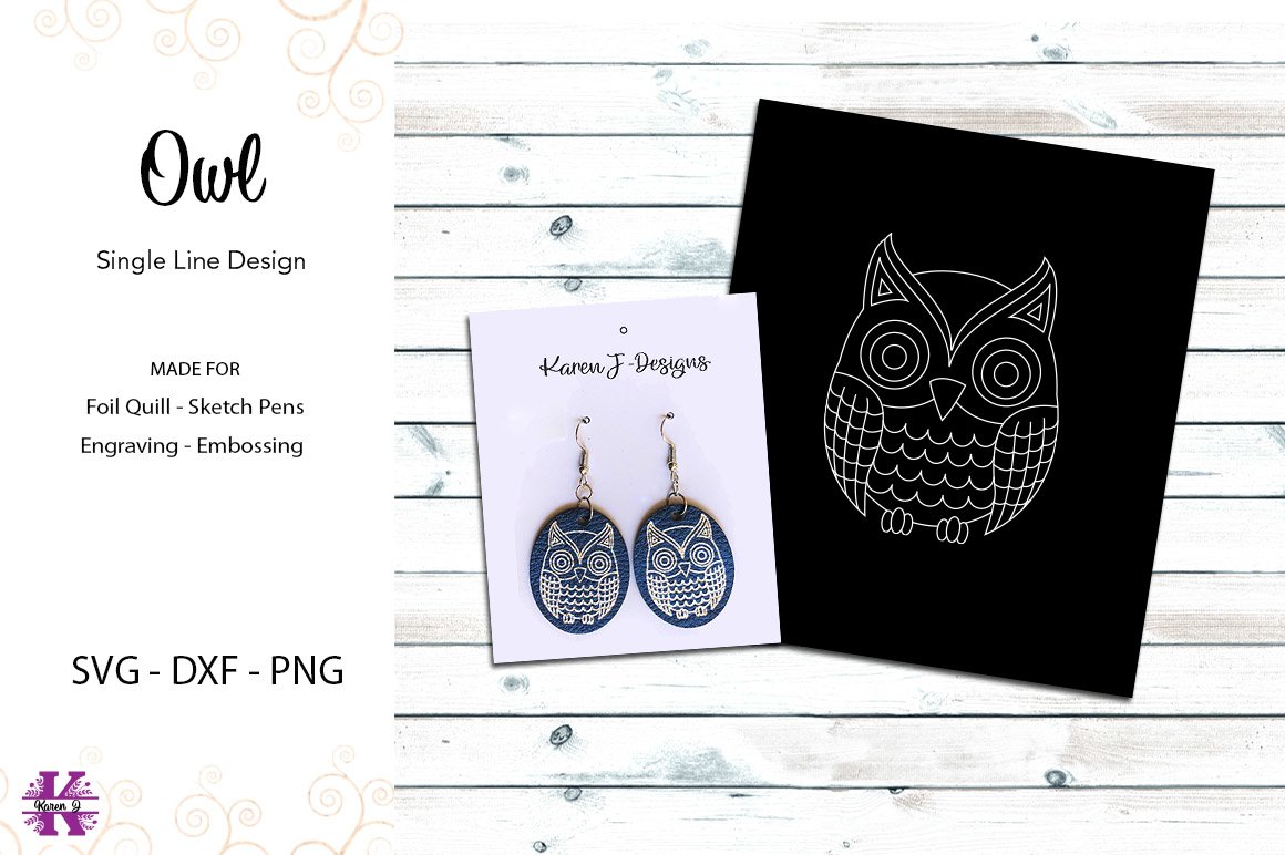 Owl Design - Foil Quill (748718) | Single Line Designs | Design Bundles