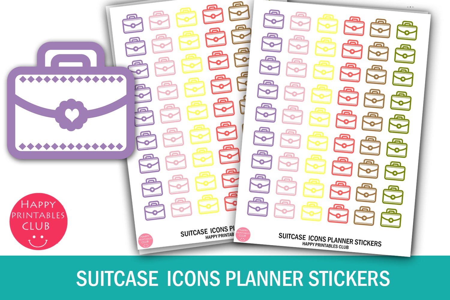 Suitcase Icons Stickers I Functional Planner Stickers (458194 ...