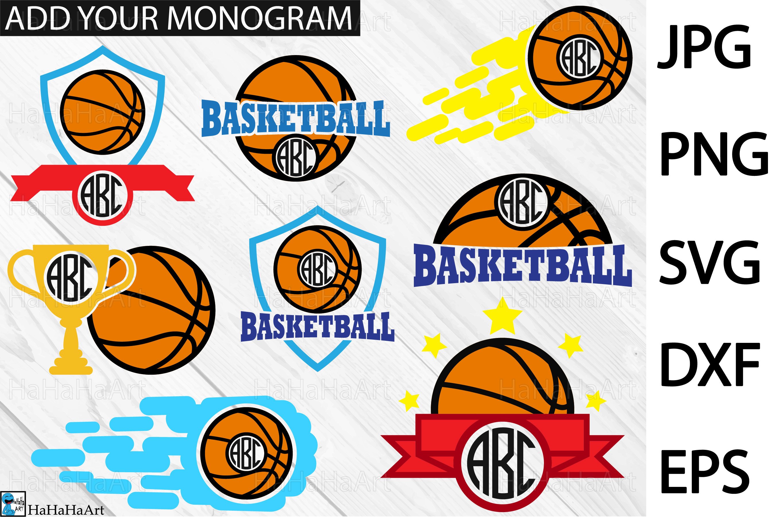 Monogram Basketball Designs - Clip art / Cutting Files 1543c (1021416 ...