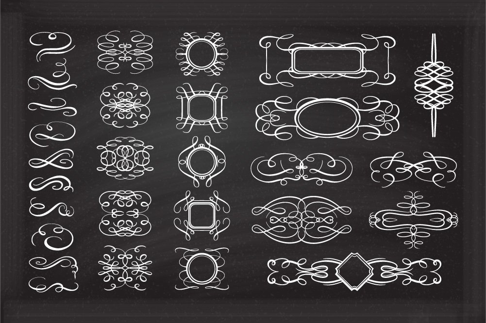 28 calligraphy design elements pack (106306) | Decorations | Design Bundles