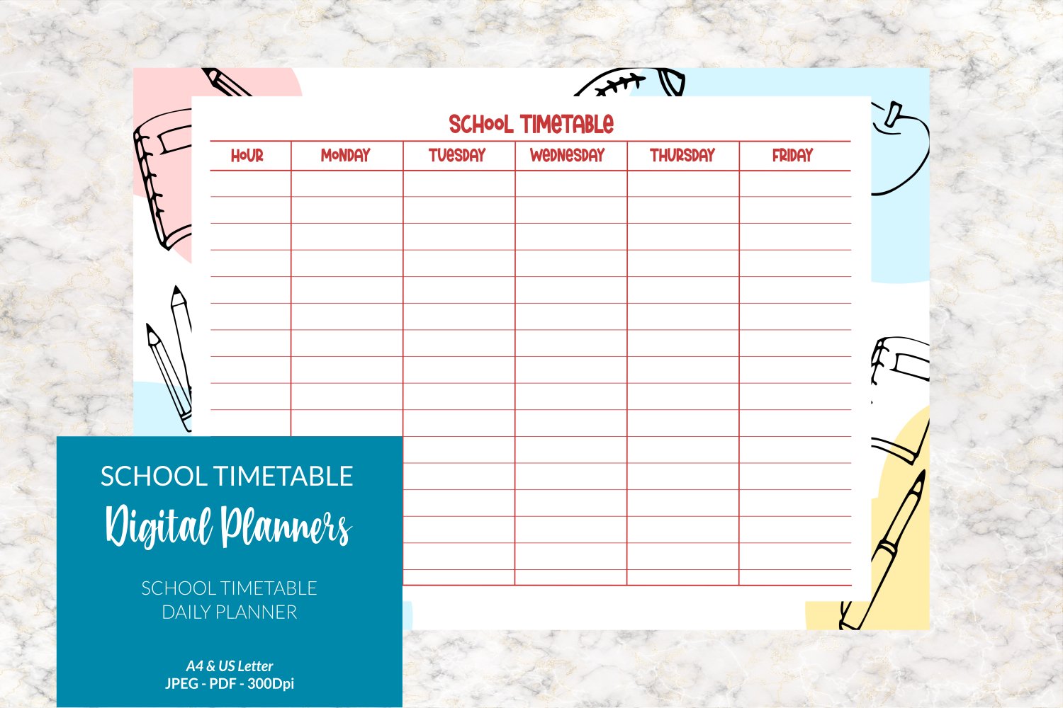 School Timetable Digital Planners