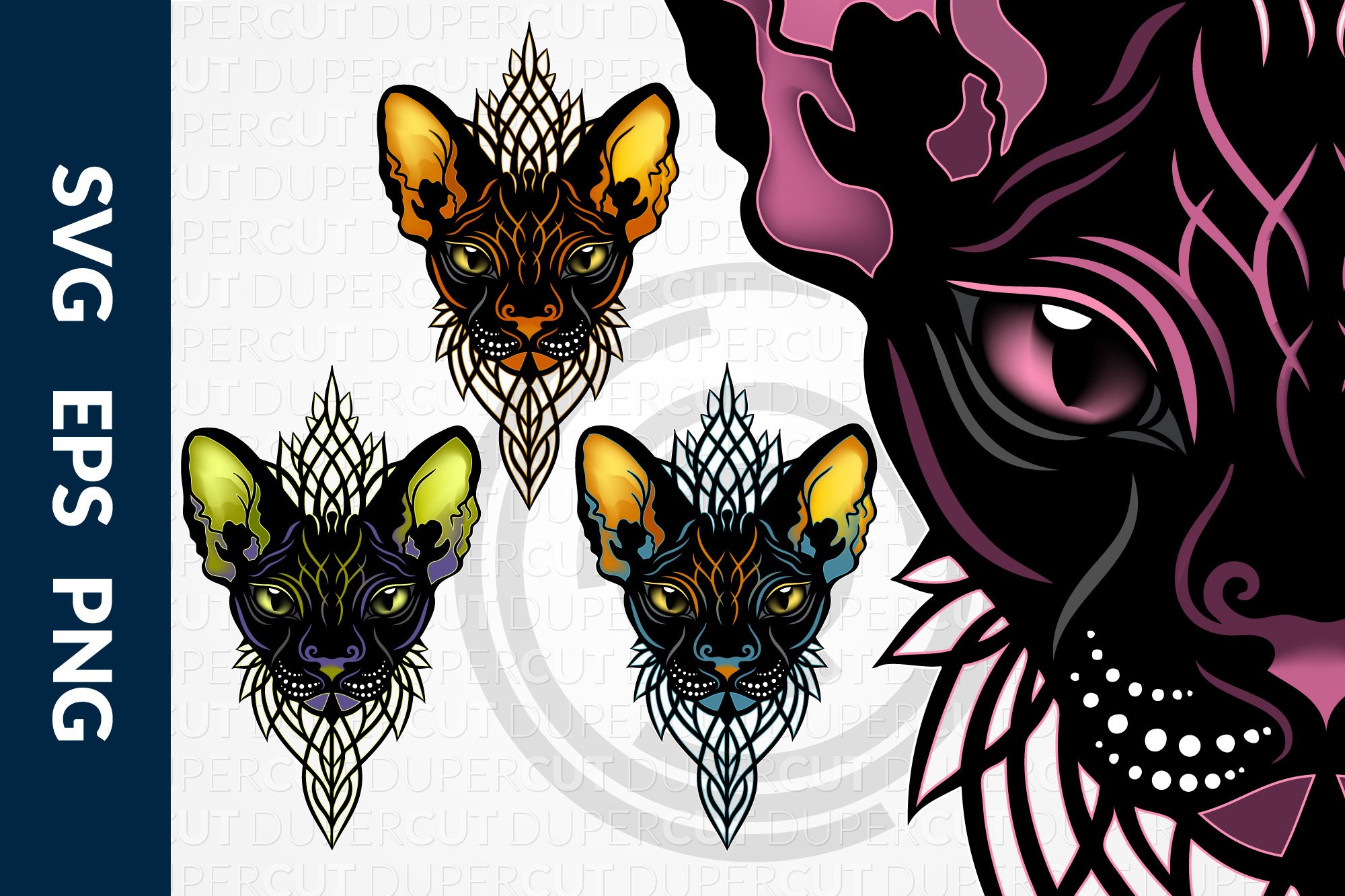SVG / EPS / PNG Sphynx Cat - 4 colours (1140312) | Illustrations ...