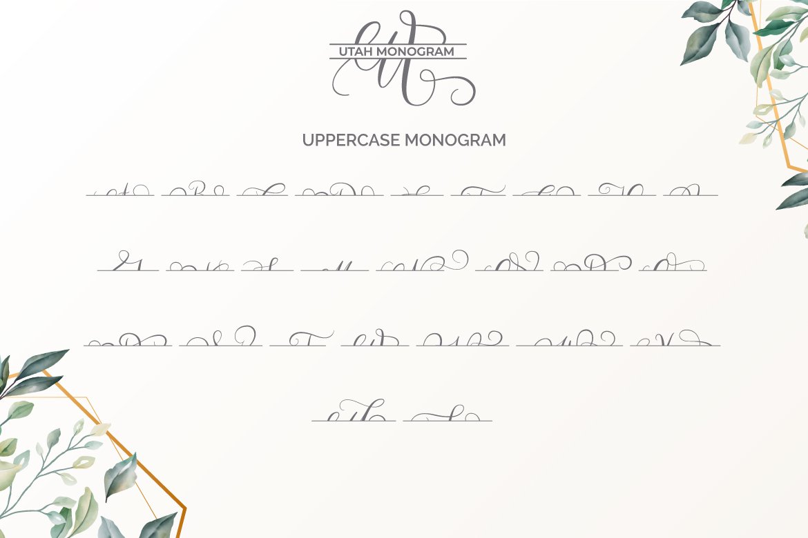 Utah Script With Monogram (726613) | Handwritten | Font Bundles