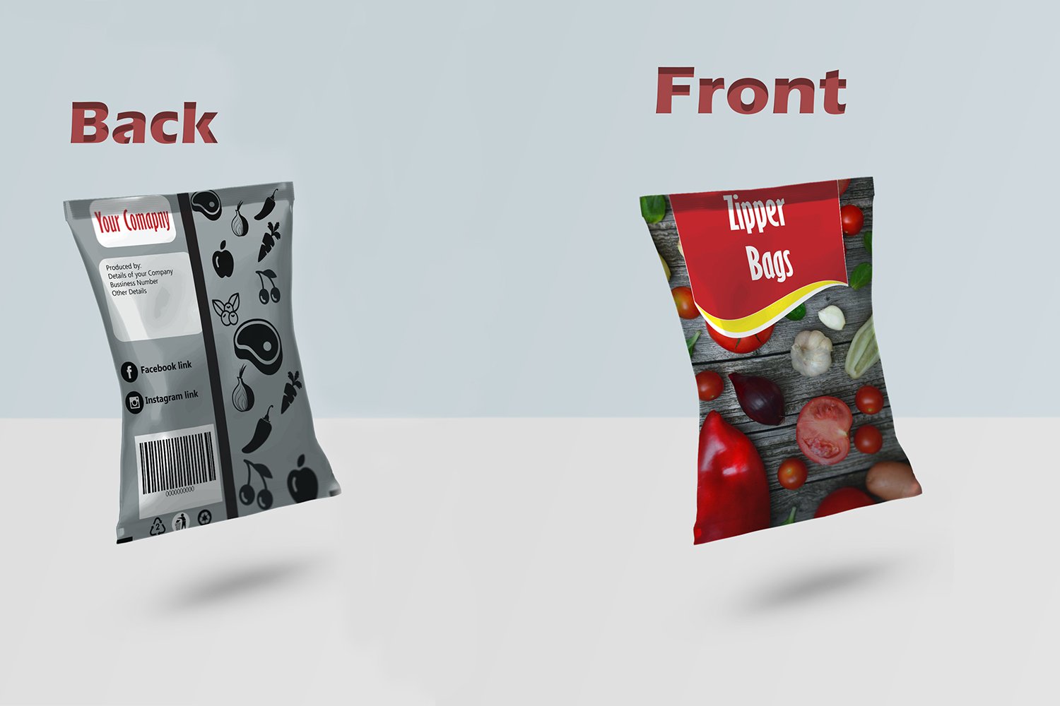 Zipper Bags Package Design (1059871) | Accessories | Design Bundles