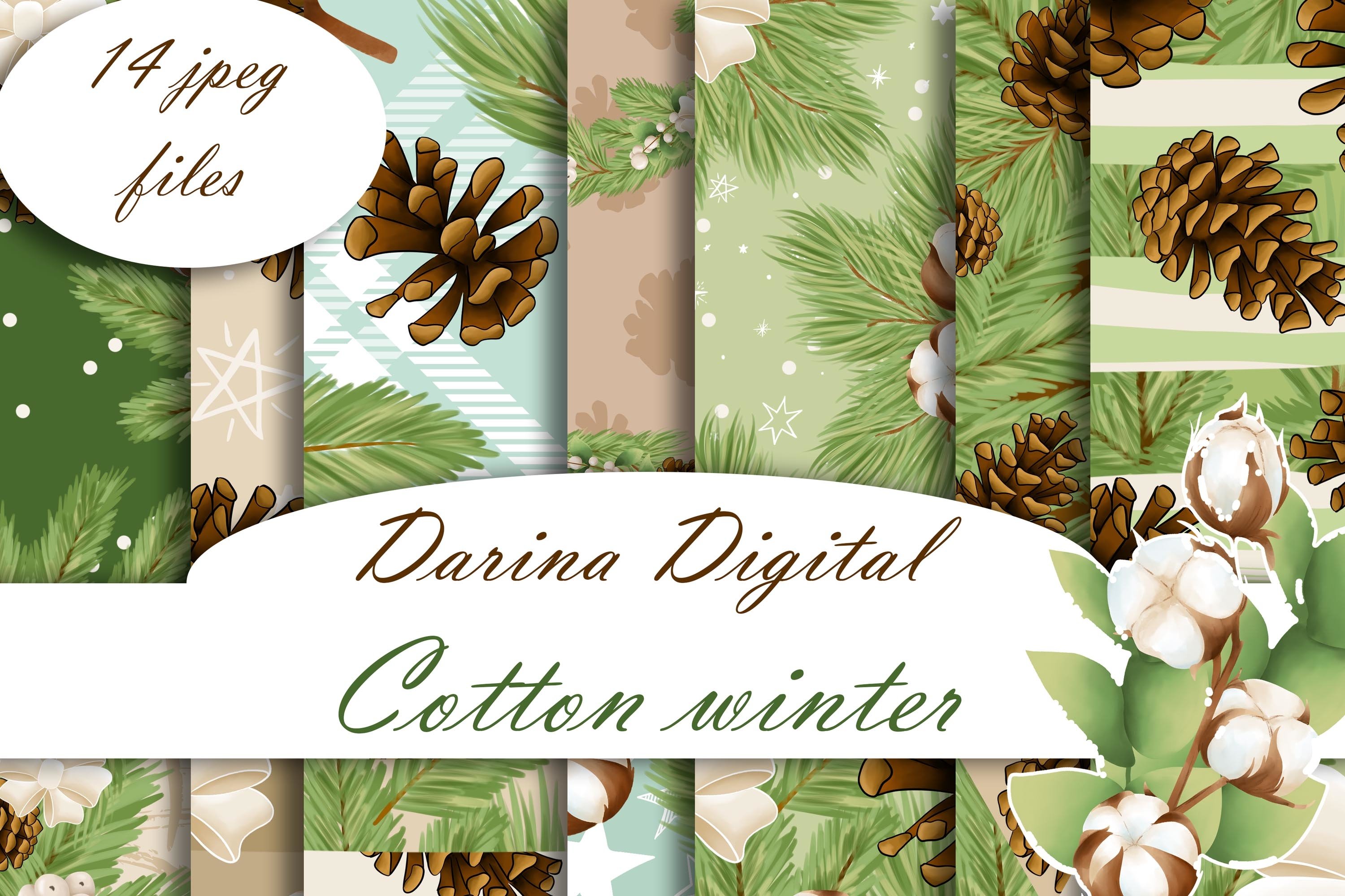 Cotton winter patterns (412268) | Patterns | Design Bundles