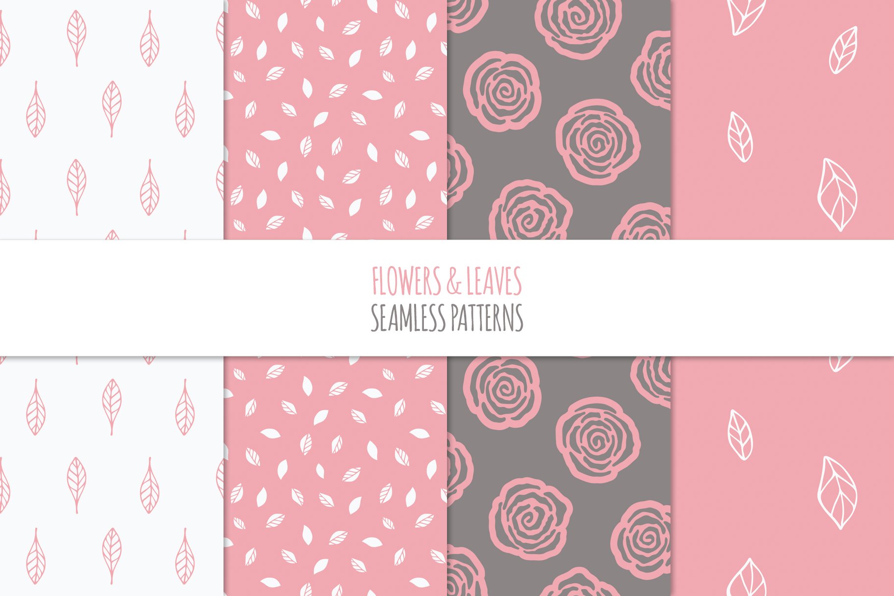 Floral Seamless Patterns - Pink (90718) | Patterns | Design Bundles