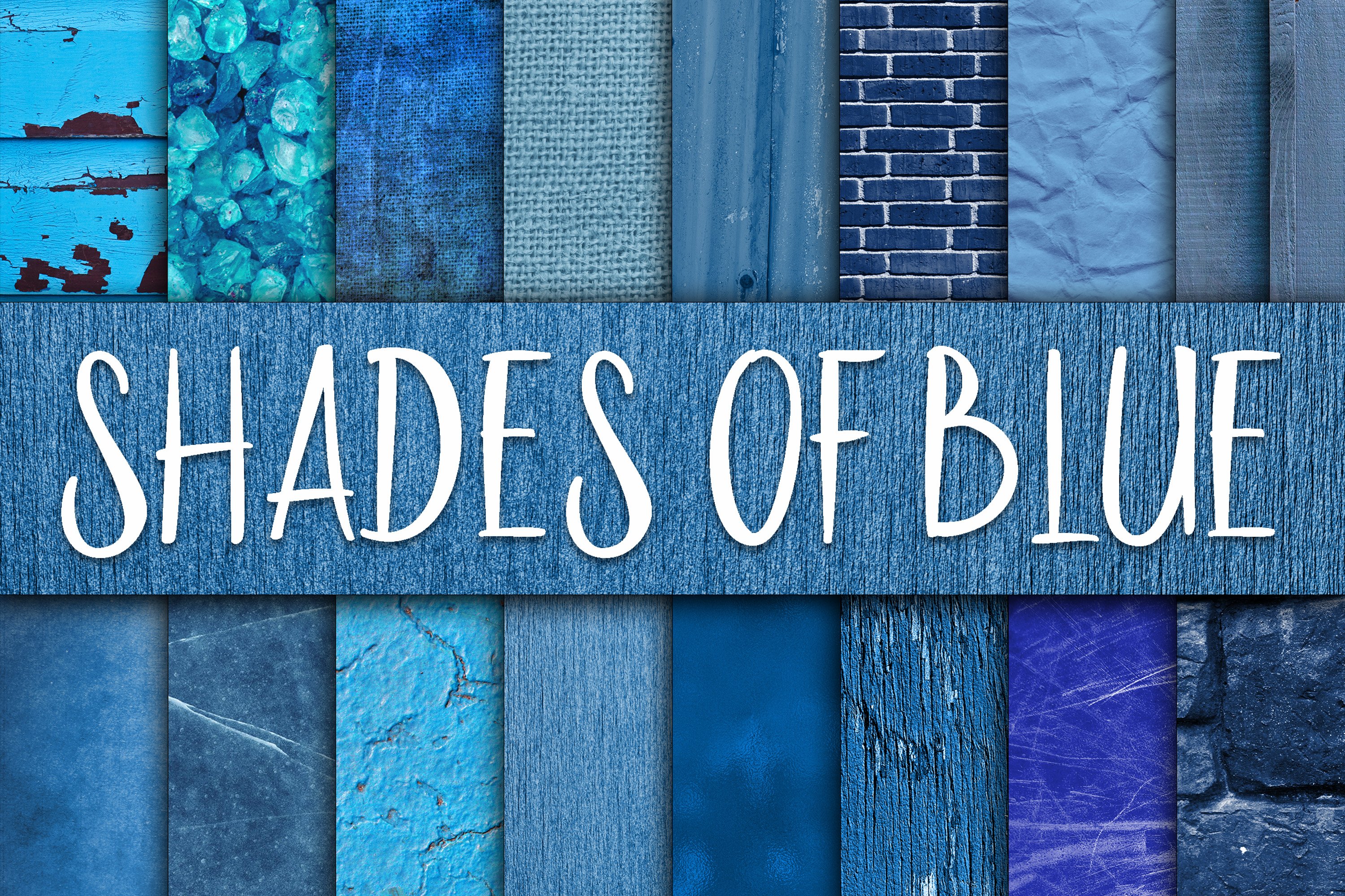 Shades of Blue Digital Paper Textures (128824) | Backgrounds | Design ...