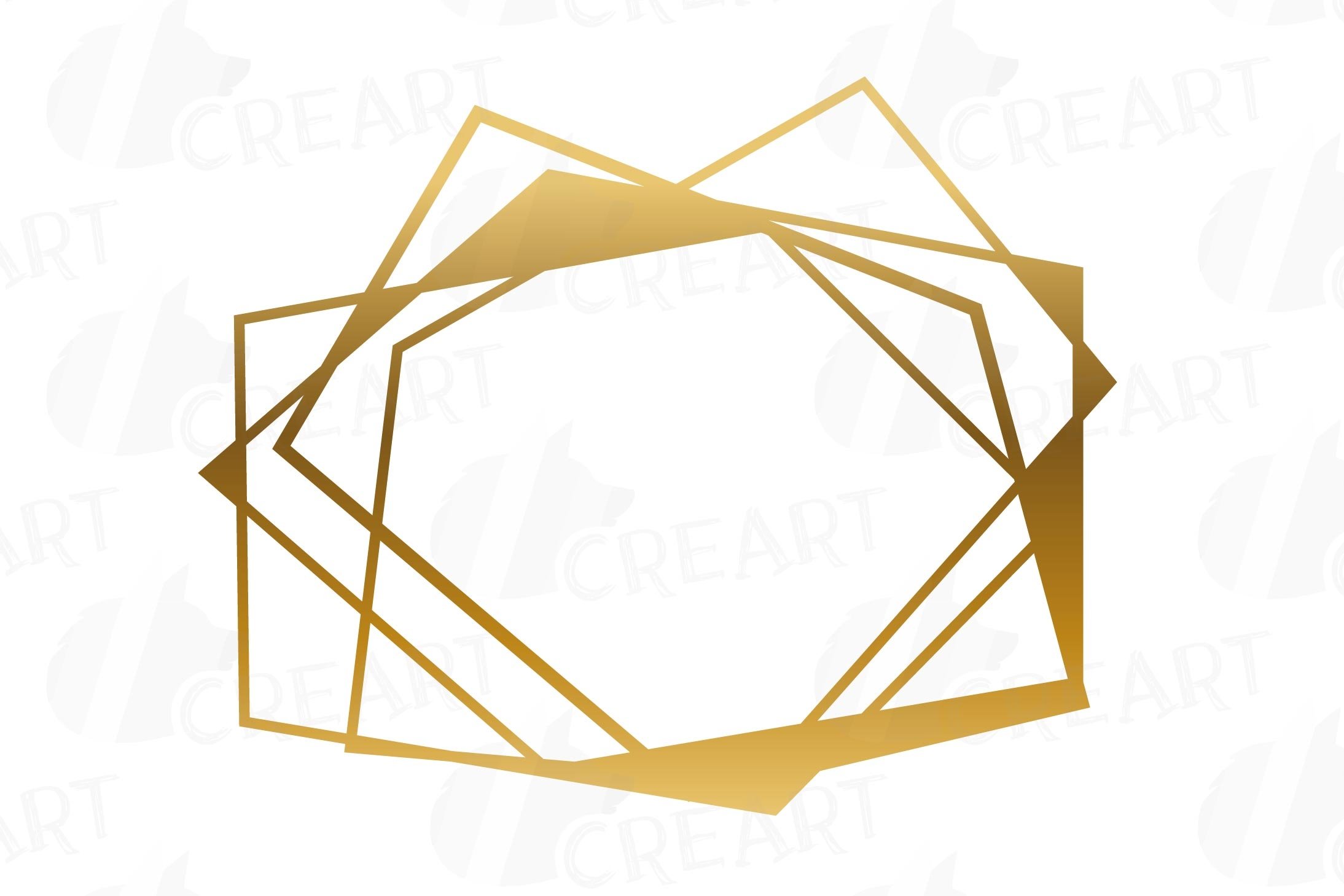 Chaotic geometric golden frames, lineal frames clip art (216091 ...