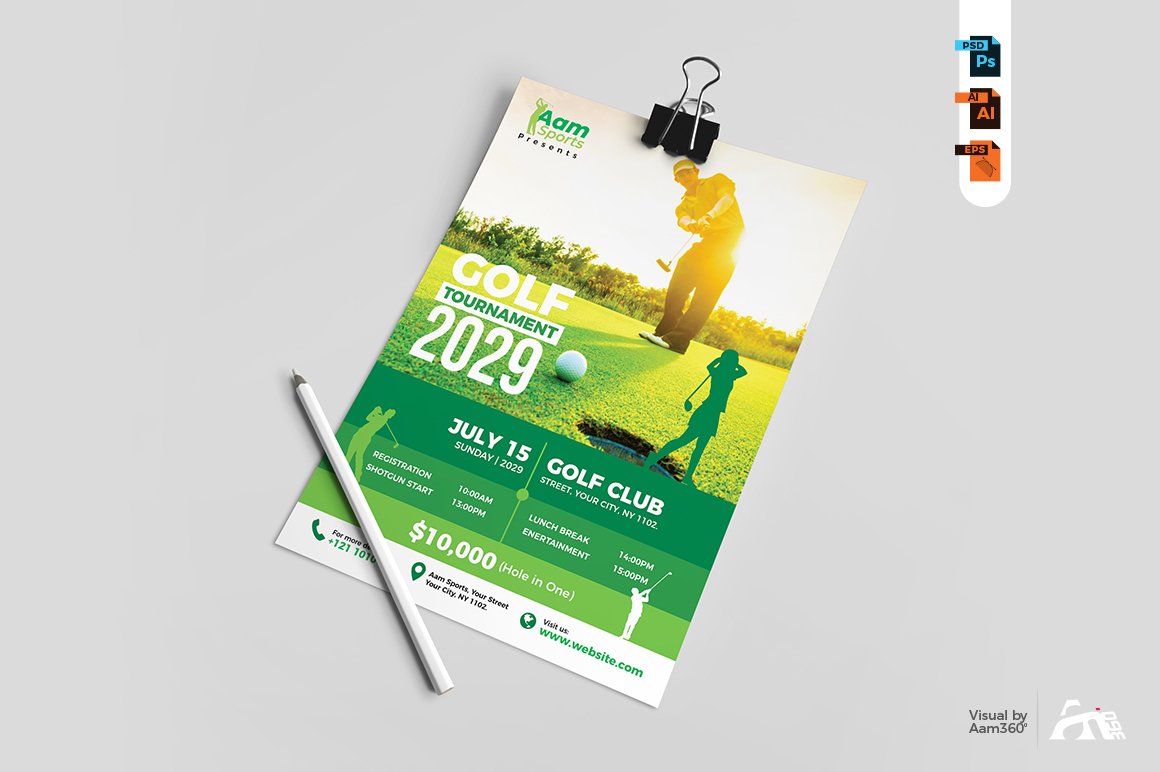 Golf Tournament Flyer (350642) | Flyers | Design Bundles