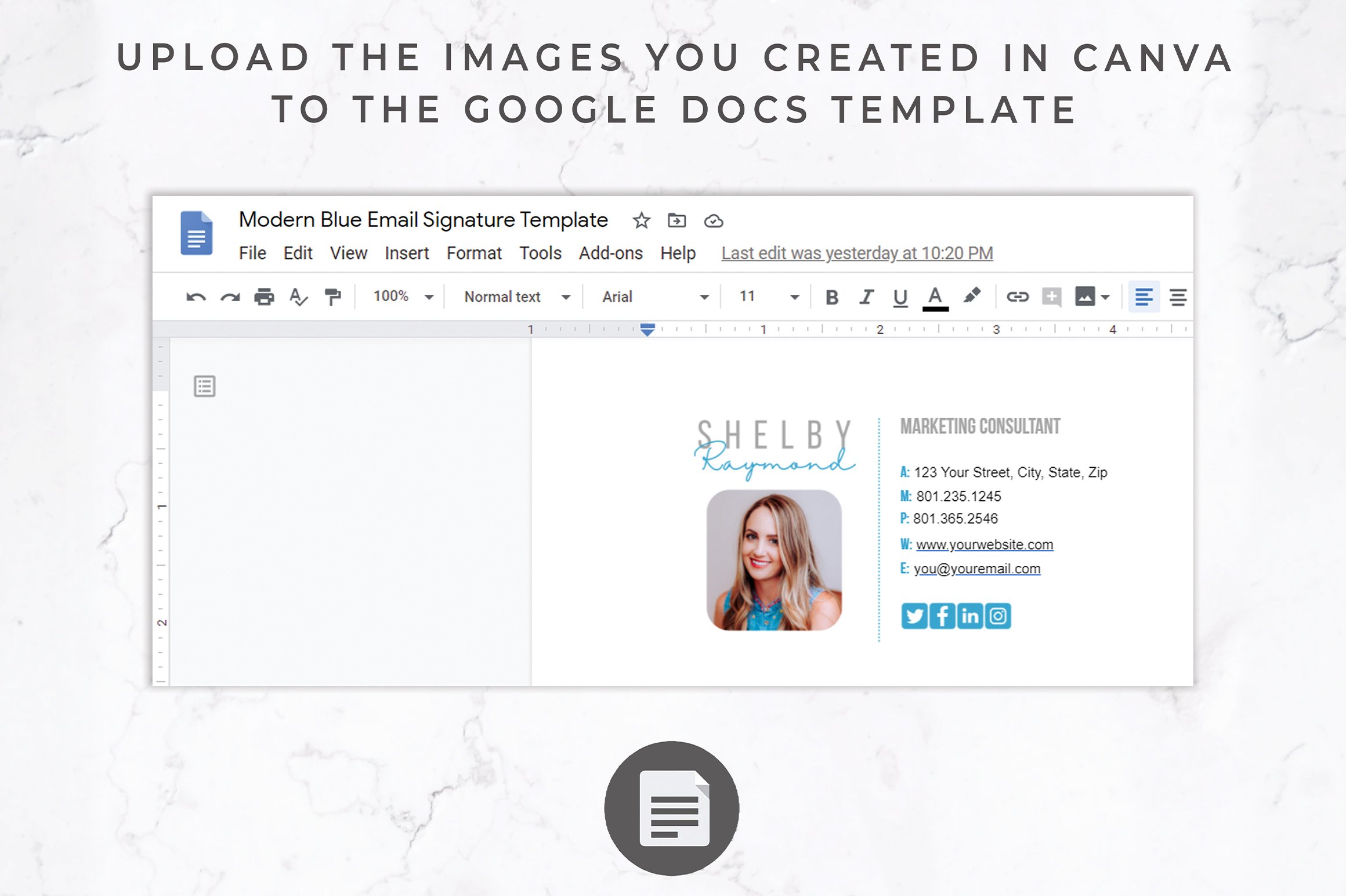 Email Signature | Canva & Gmail | Modern Blue (995392) | Email | Design ...