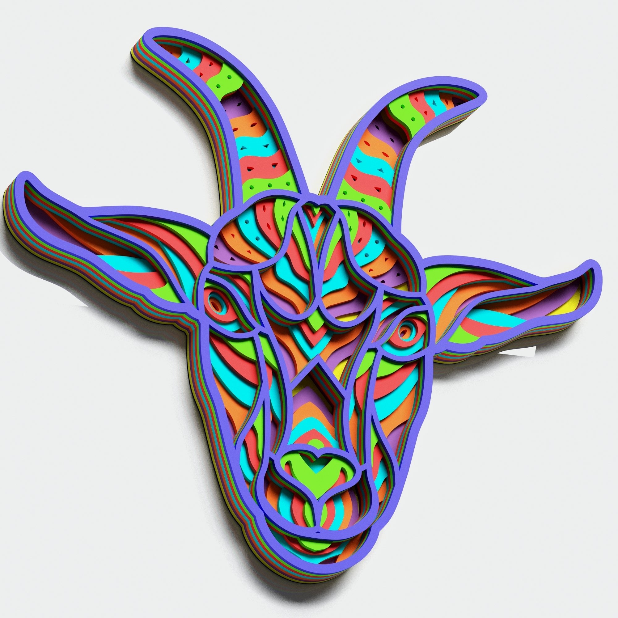 Multilayer Goat Mandala, Vector file for cutting (887957) | Paper ...