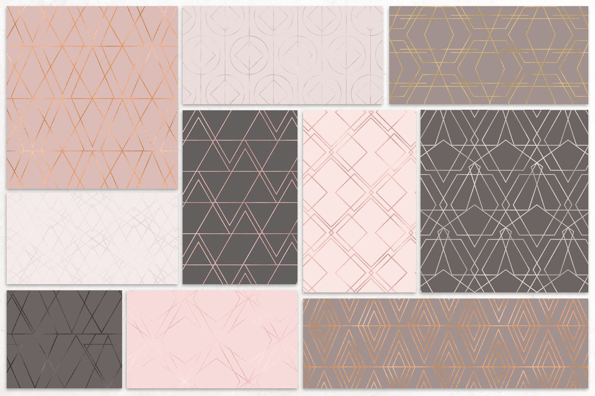 Simple Line Geometric Patterns (103017) | Patterns | Design Bundles