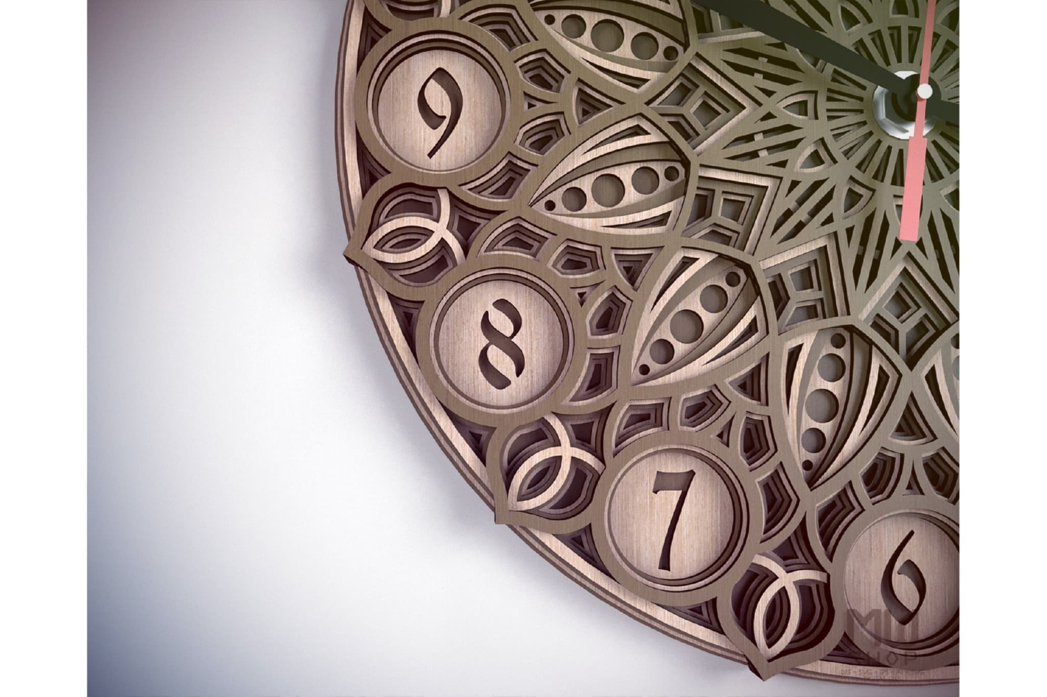 C28 - Laser Cut Wall Clock DXF, Mandala Clock, Wooden Clock (580093 ...