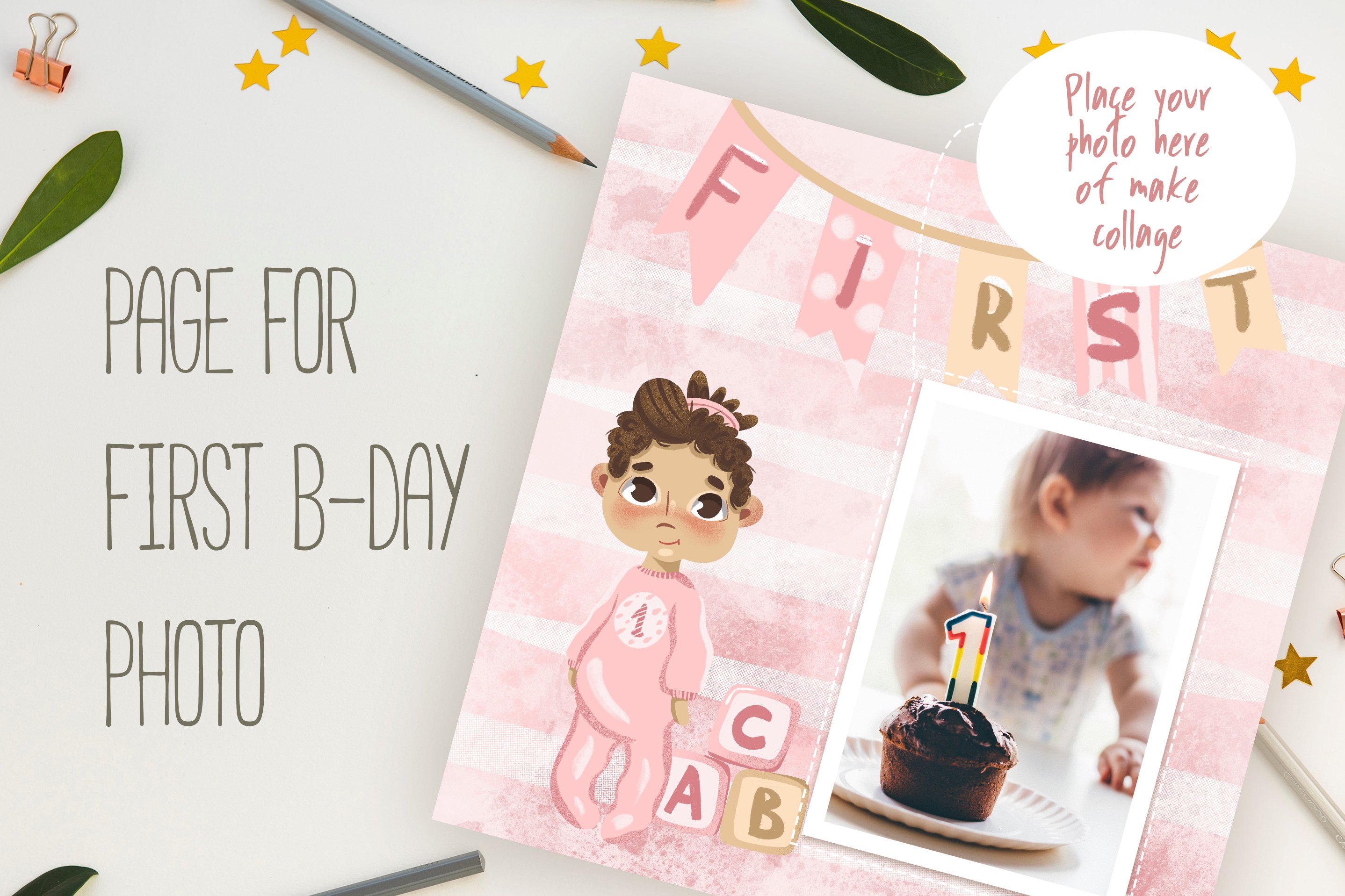 Baby girls paper design for scrapbooking (260203) | Scrapbooking ...