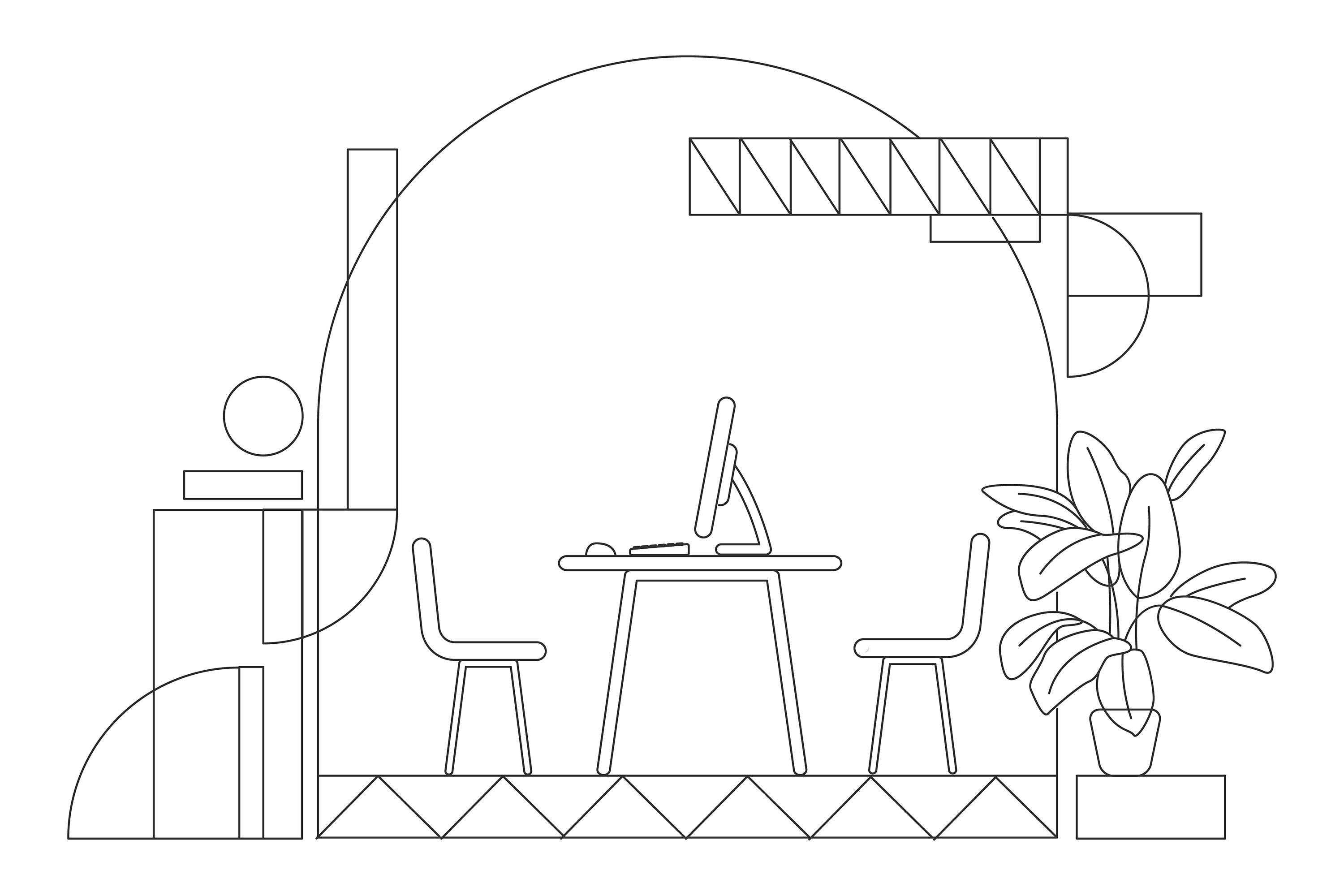 Empty office flat silhouette vector illustration (777272 ...