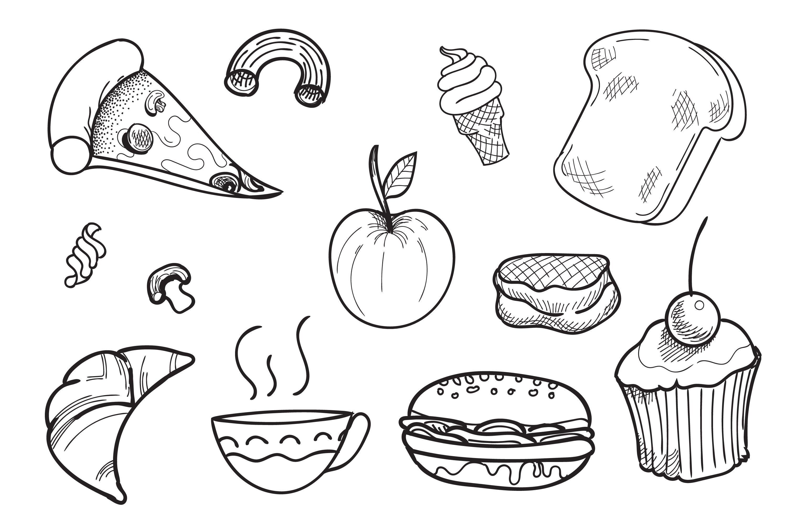 Fruit Doodle Hand Drawn