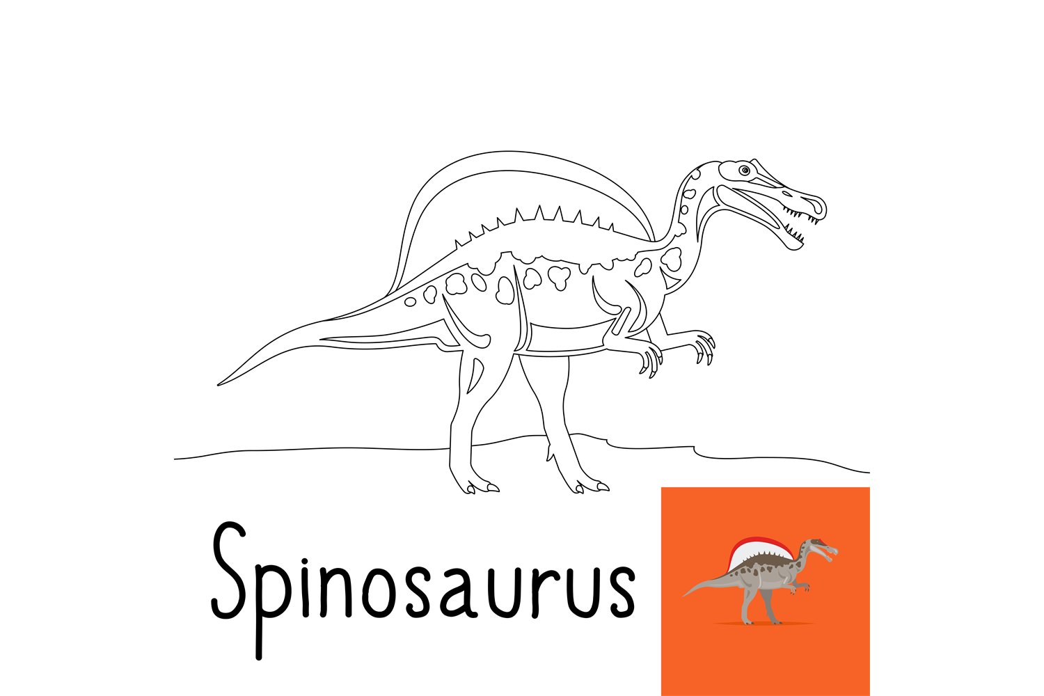 Coloring page for kids with Spinosaurus (832460) | Illustrations ...