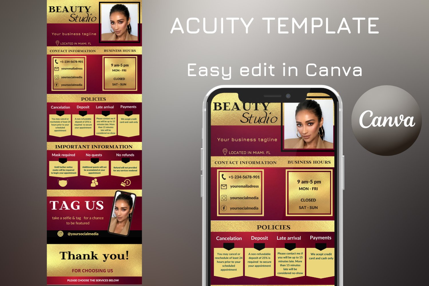 Acuity scheduling design Burgundy, Nail acuity site design
