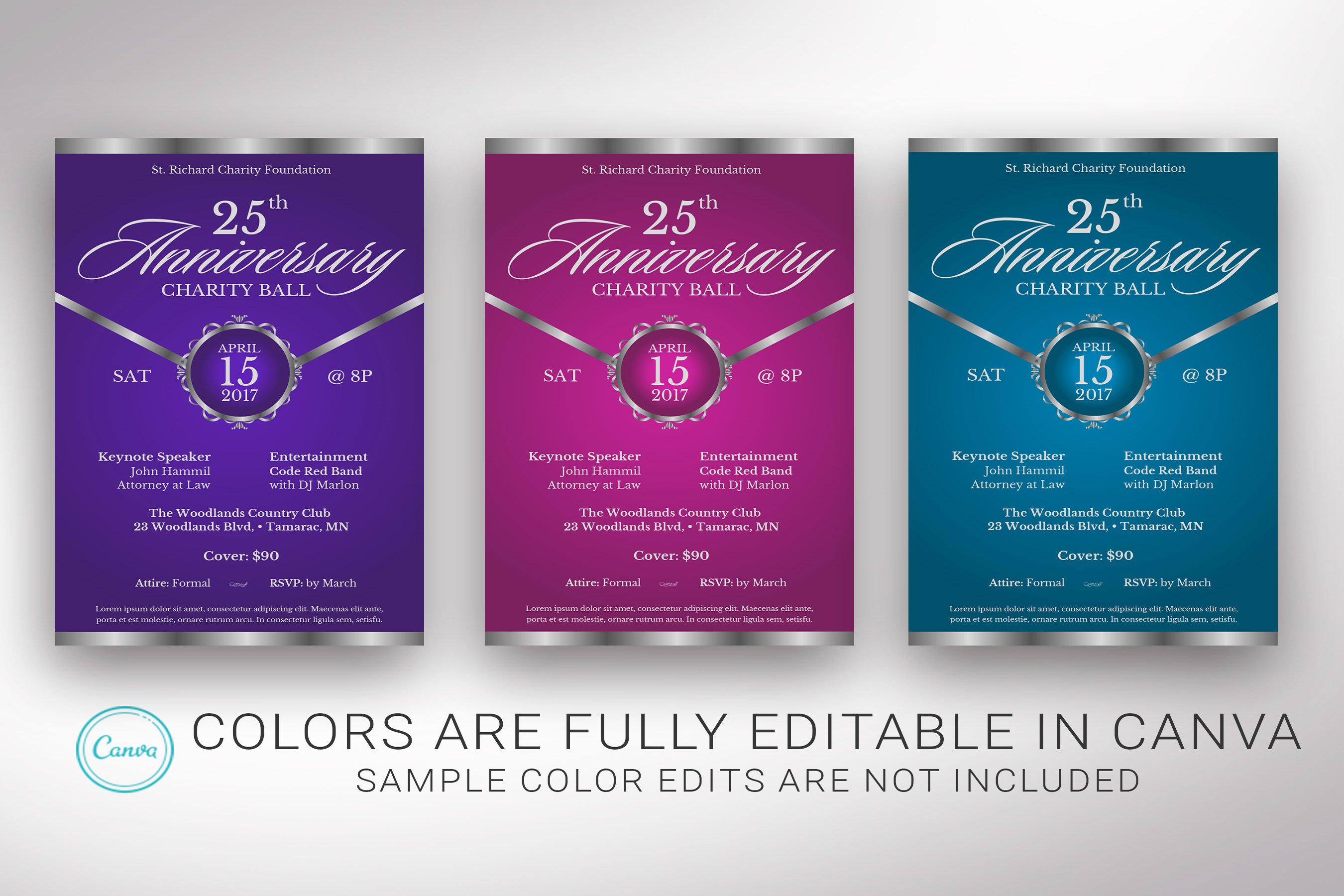 Silver Anniversary Flyer Template Anniversary Party PSD Flyer Template