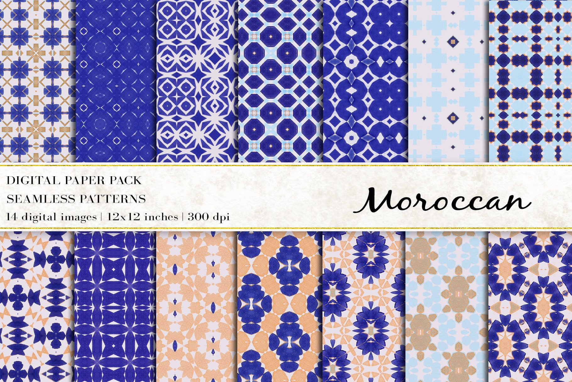 Moroccan Digital Papers (1817383) | Patterns | Design Bundles