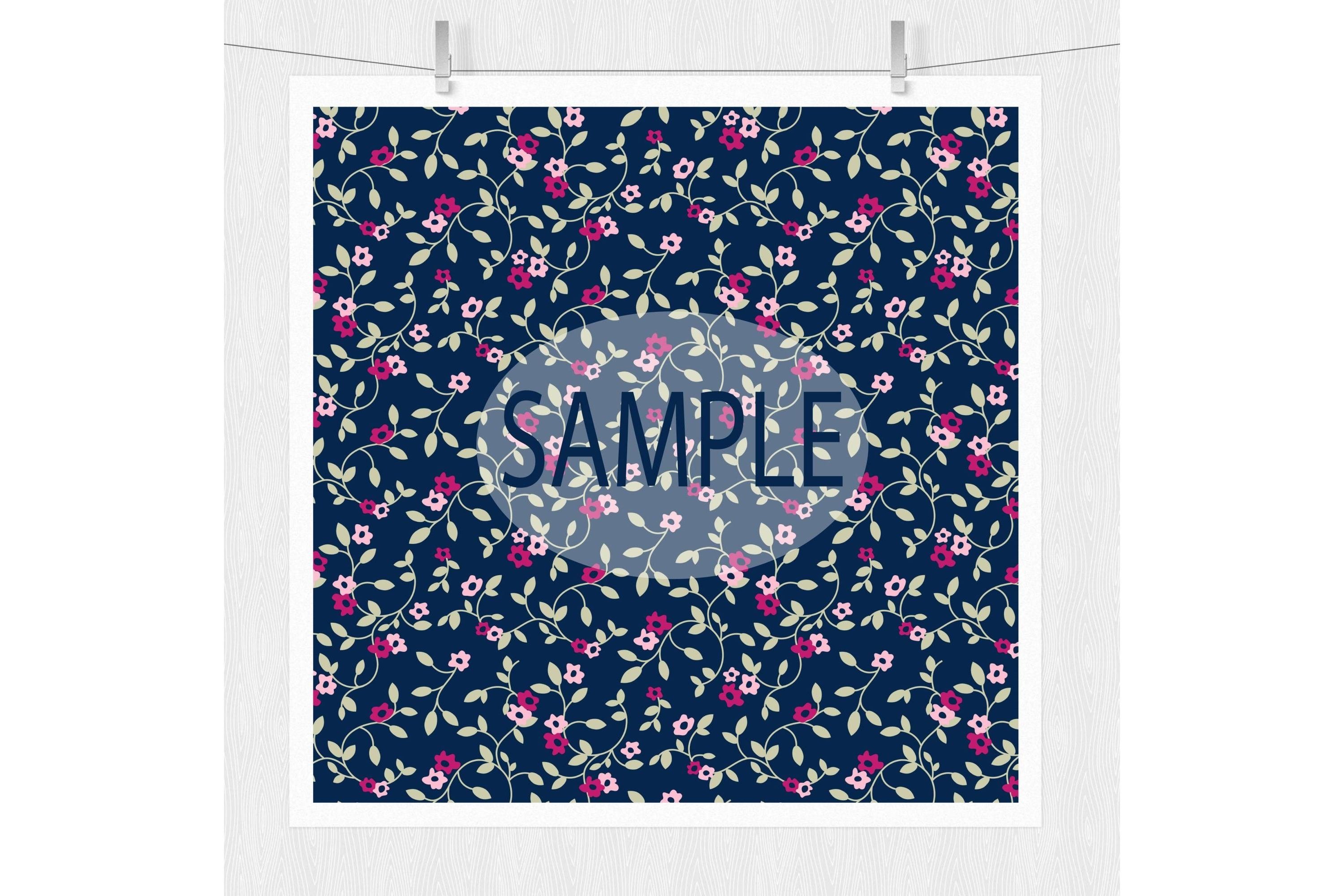 Navy Pink and Gold Digital Scrapbook Paper Patterns - Background ...