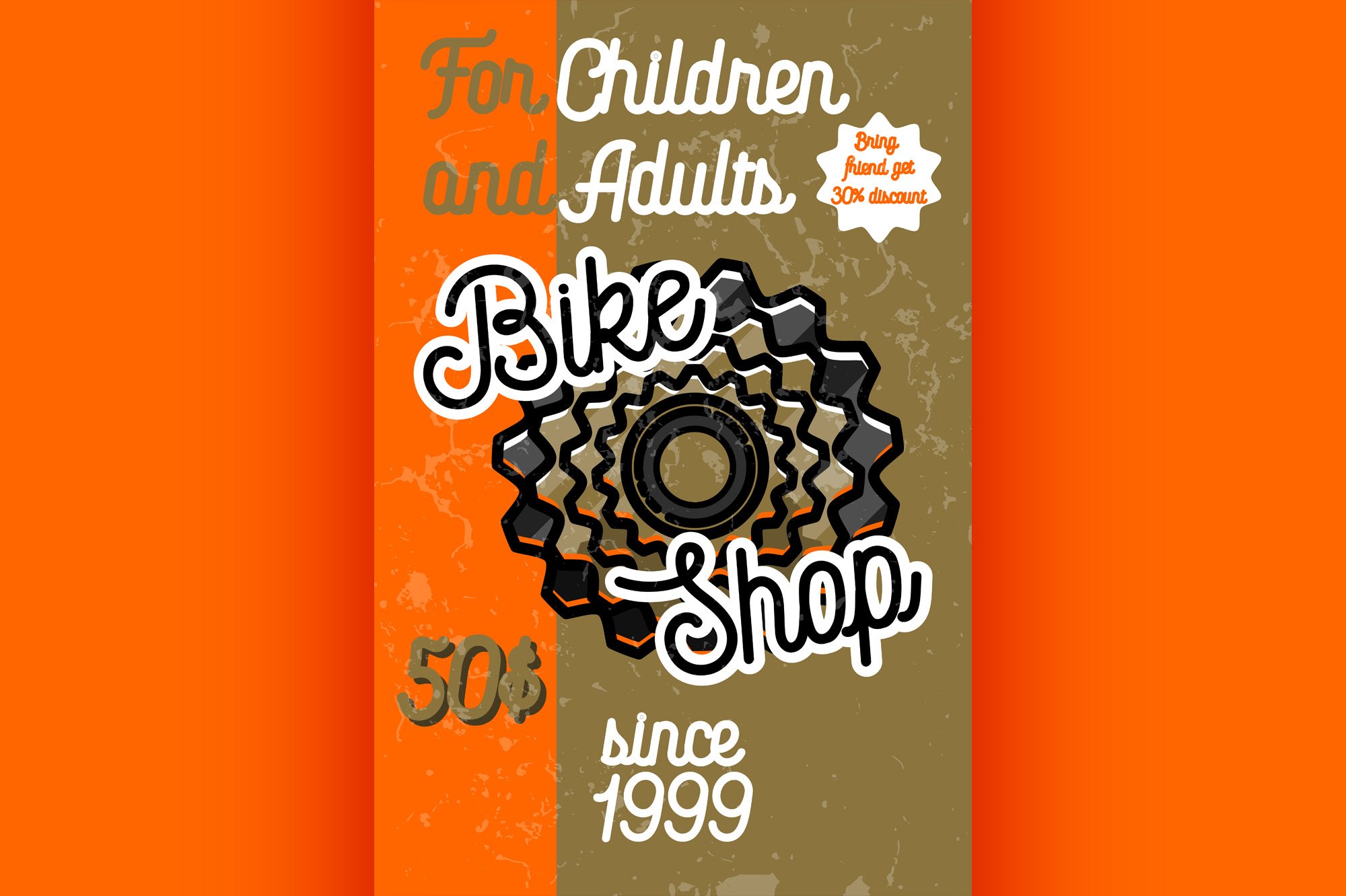 Color vintage bike shop banner (678998) | Illustrations | Design Bundles